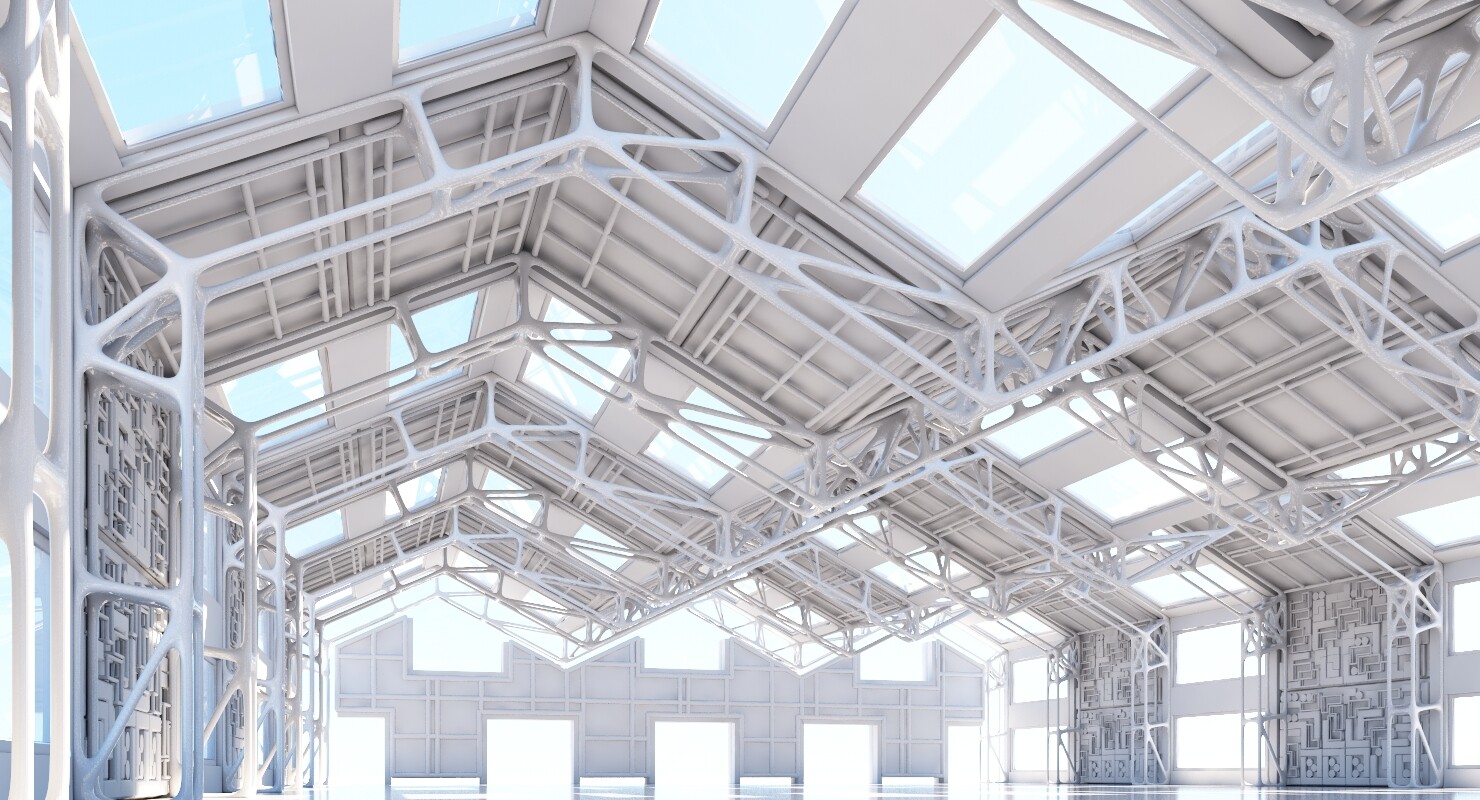 ArtStation - Futuristic Warehouse Interior