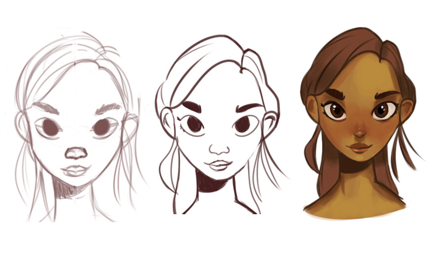 how to draw a face loish