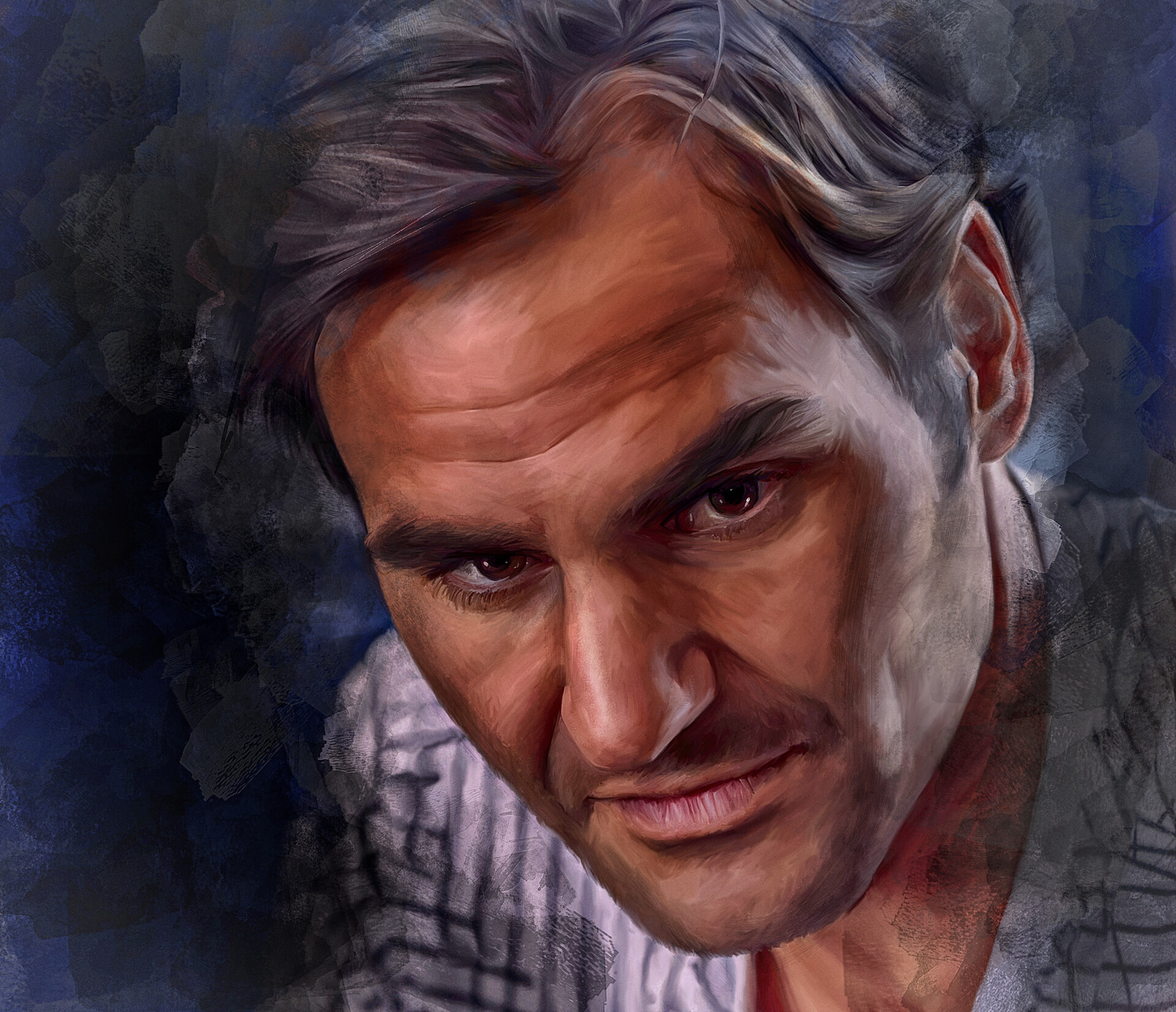 ArtStation - Roger Federer Thinking Portrait