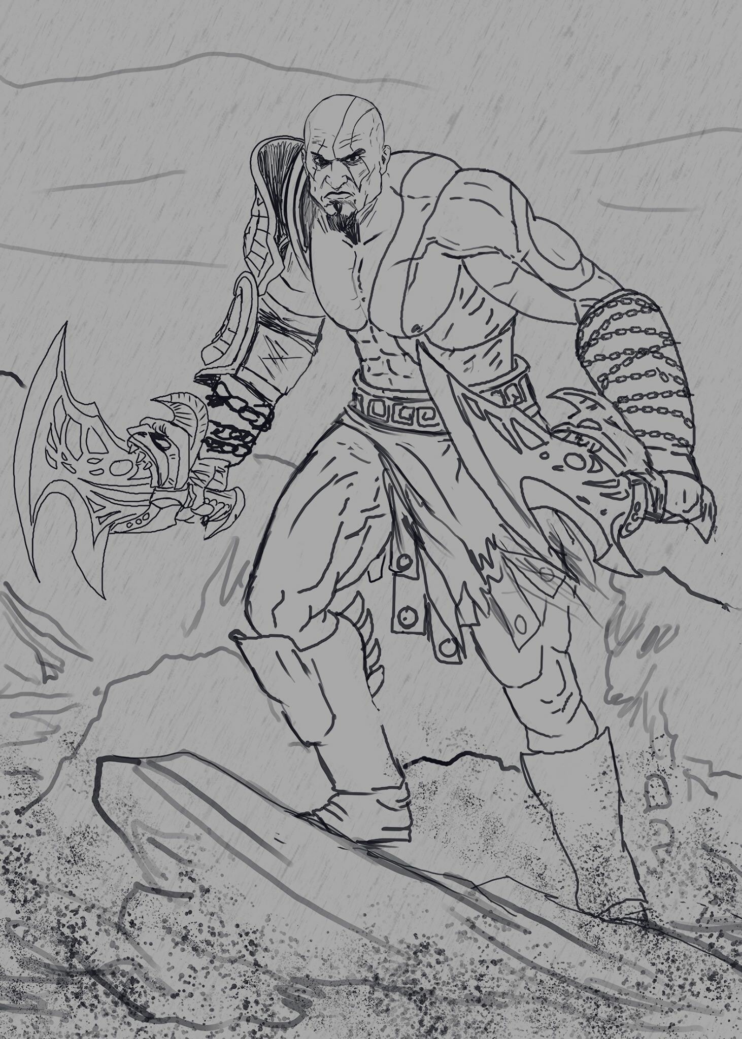 kratos god of war coloring pages