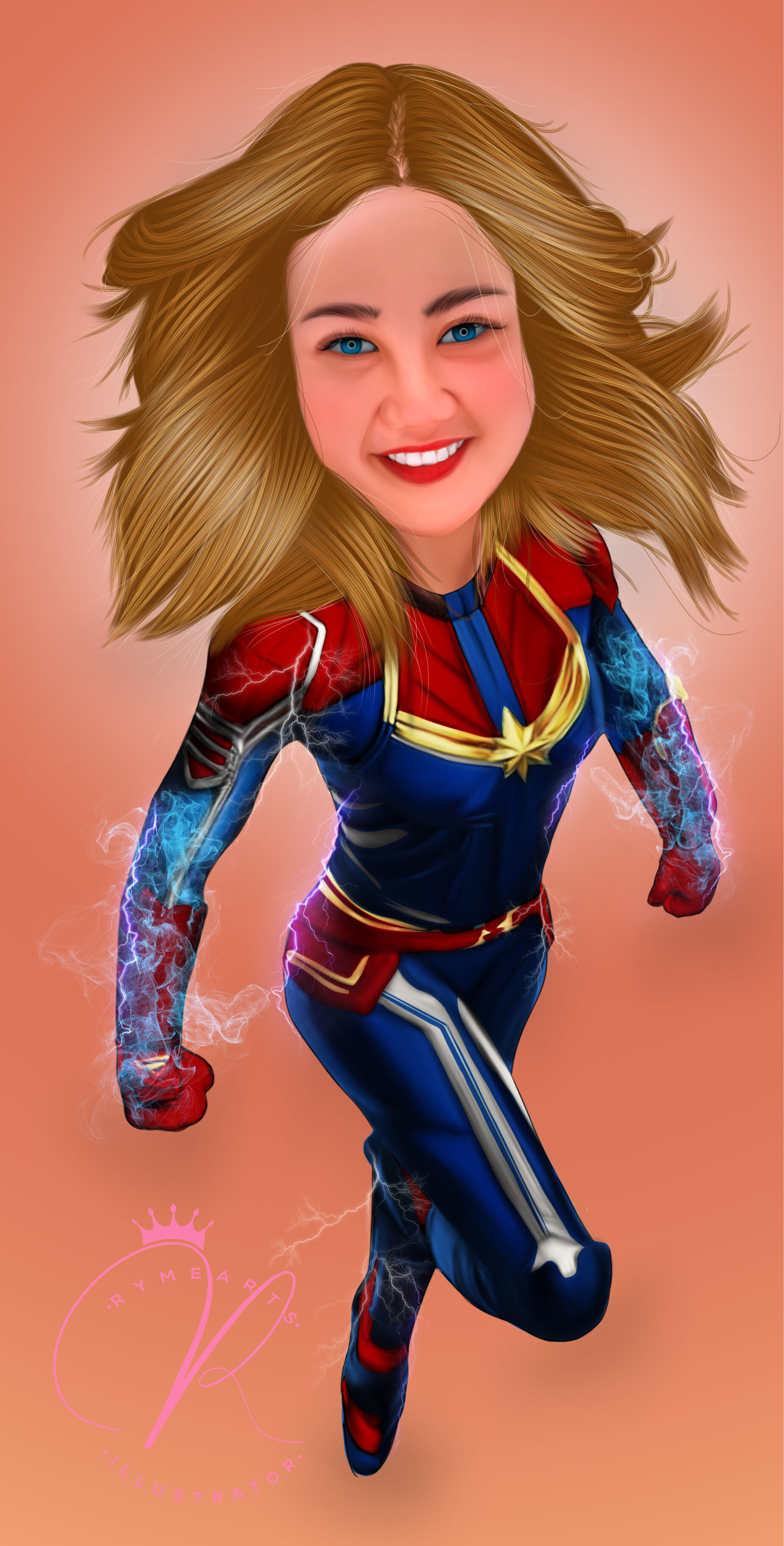 ArtStation - Captain Marvel-Caricature
