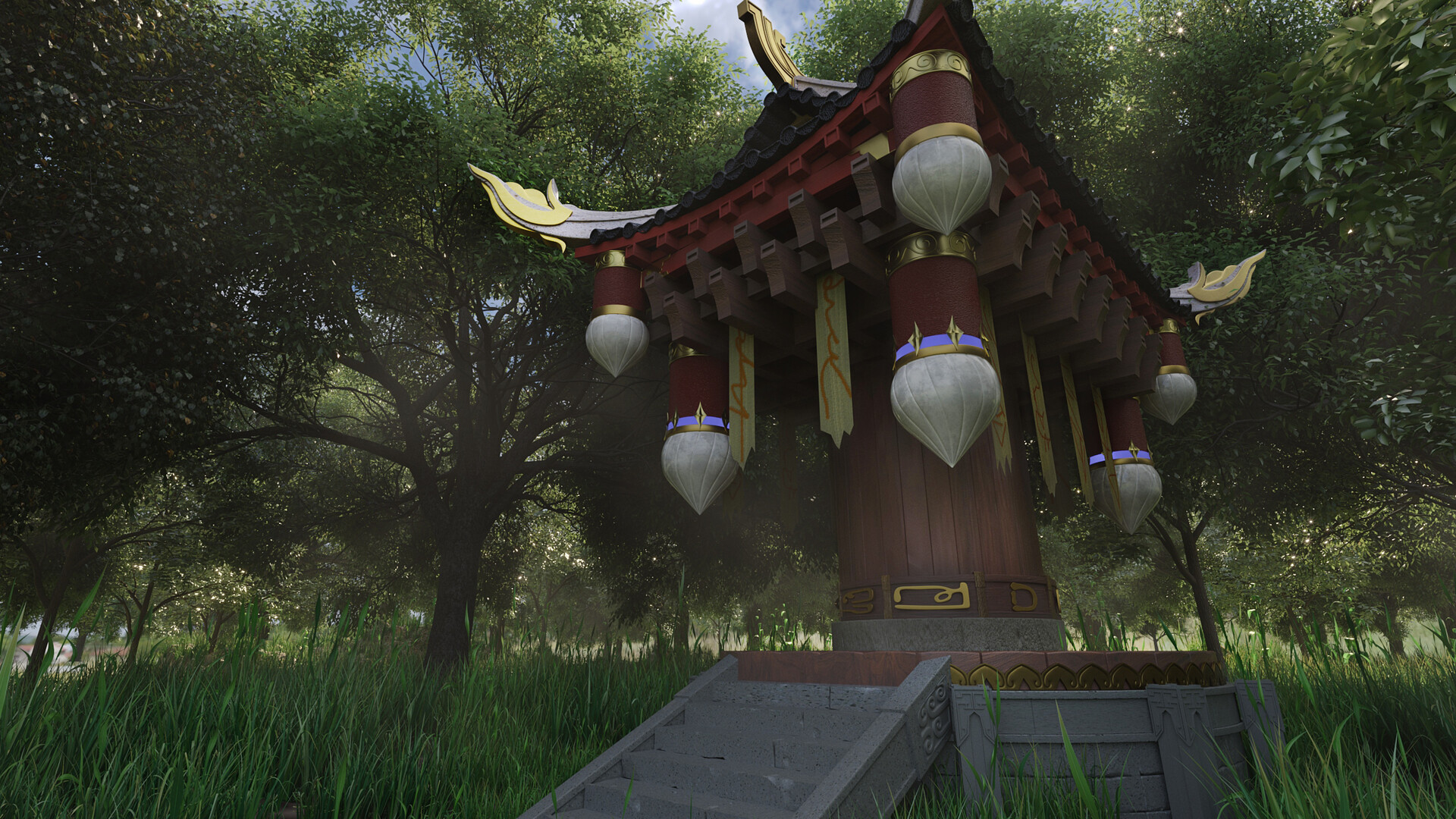 ArtStation - Japanese shrine《Near Knowing Far》