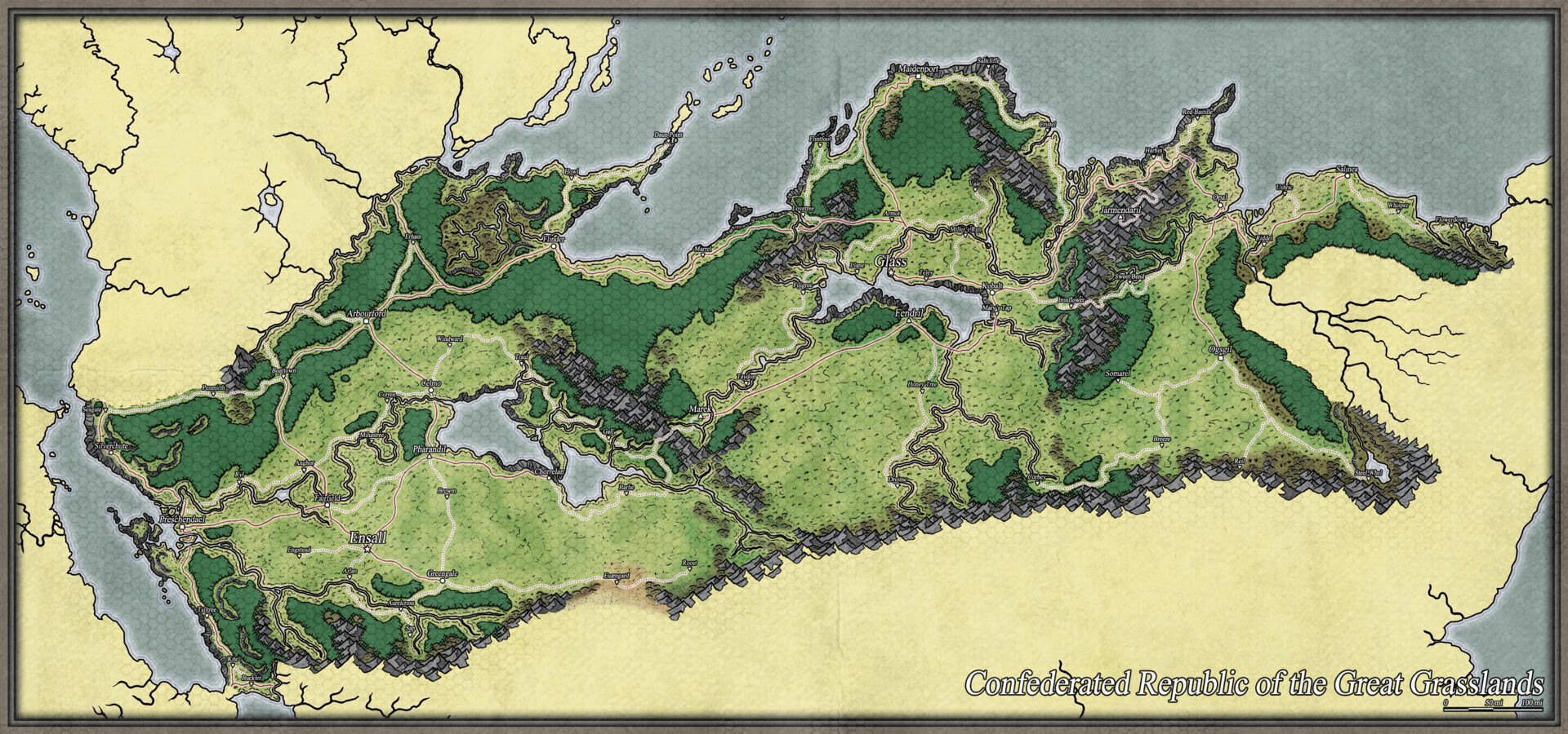 how to draw grasslands on a map