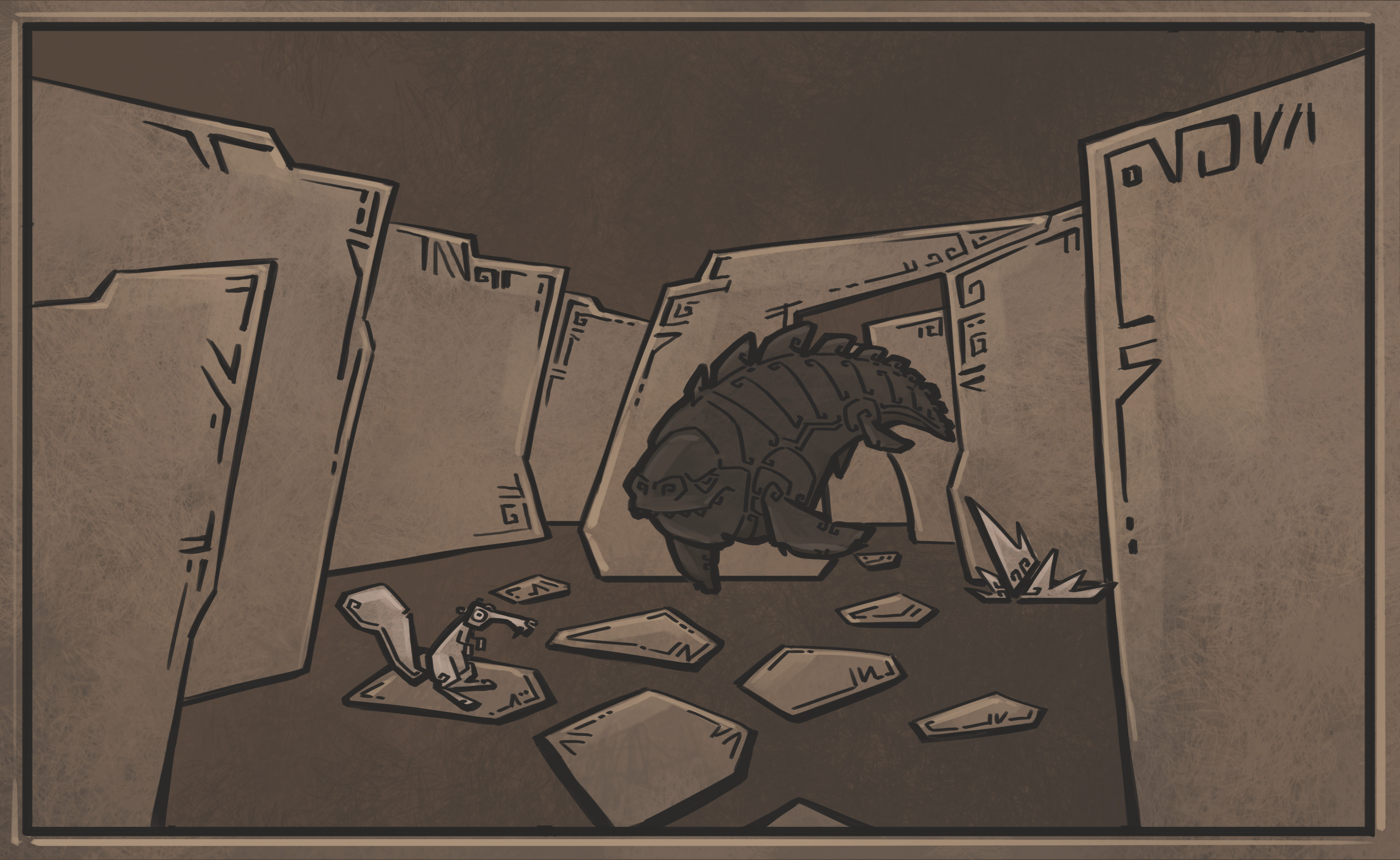 Dominic Littler - Ice Age Scratazon Temple Concepts