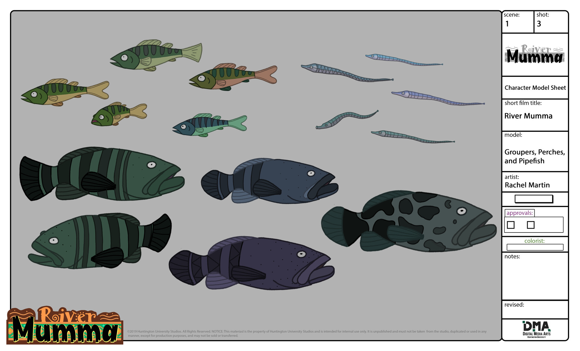 ArtStation - Fish concept designs for "River Mumma"