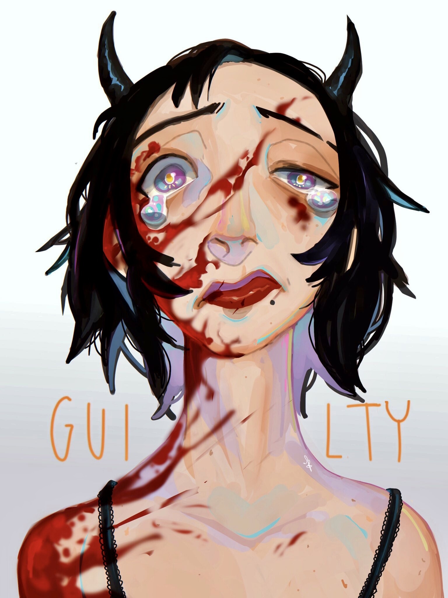 guilty face expression drawing