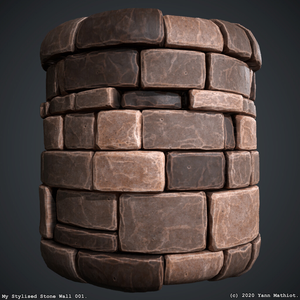 ArtStation - My stylised Stone Wall