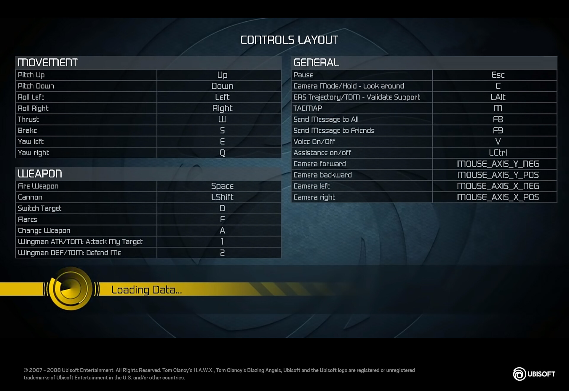 Andrii Shafetov - Portfolio - Tom Clancy's H.A.W.X. - PC UI Design