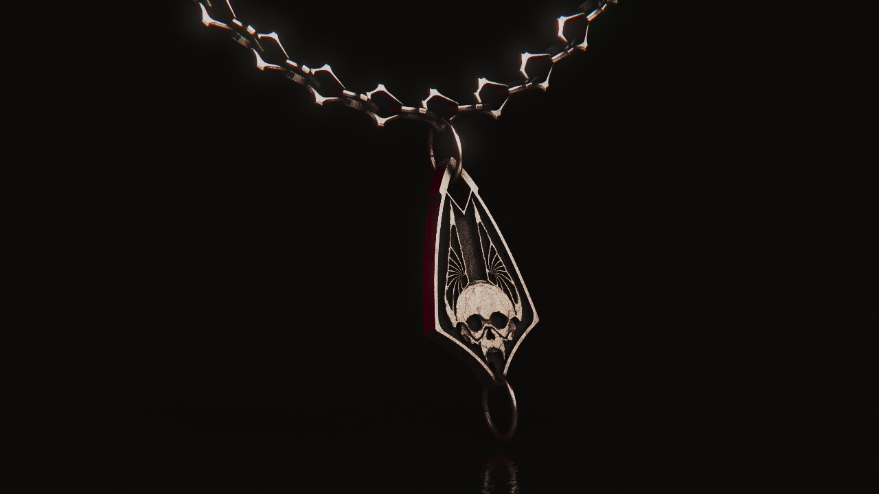 ArtStation - Gothic silver vampire necklace
