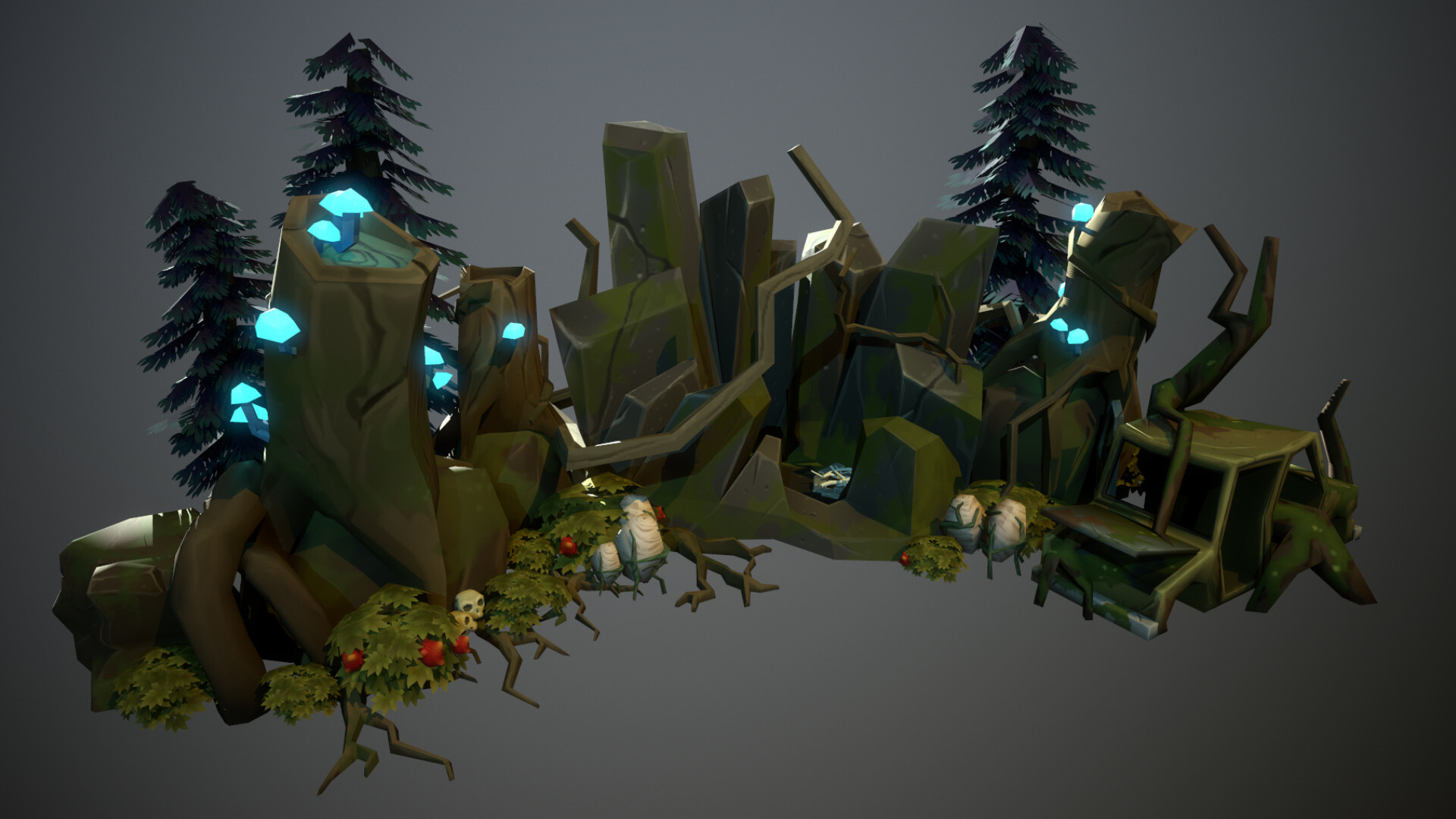 ArtStation - Strange World modular forest asset