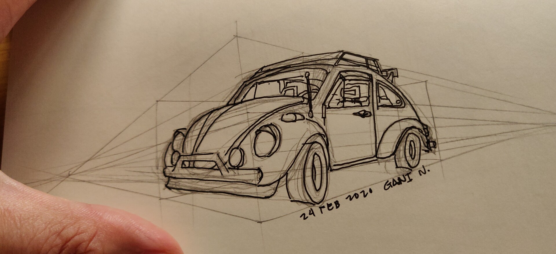 how to draw a car with 2 point perspective
