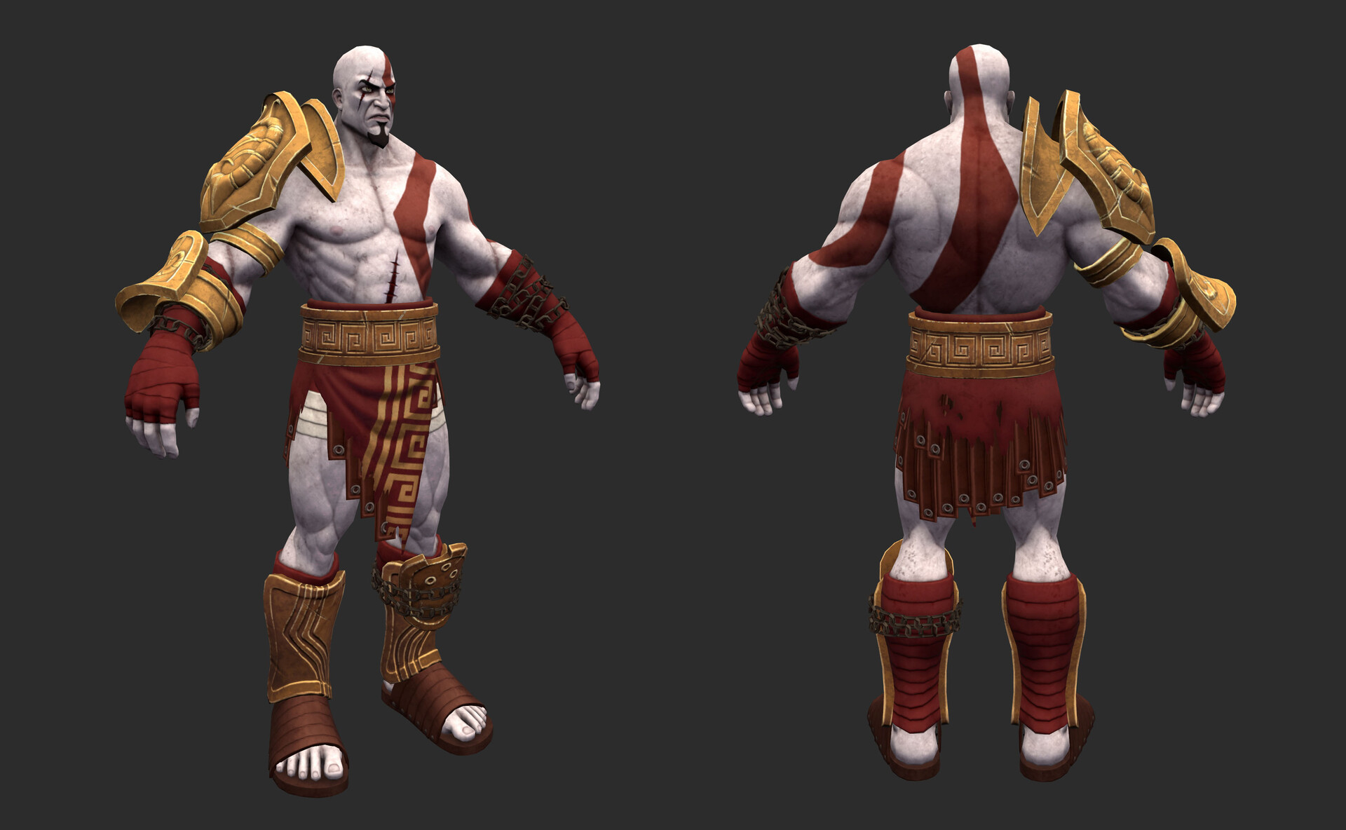 Justine Chamel - Stylized Kratos