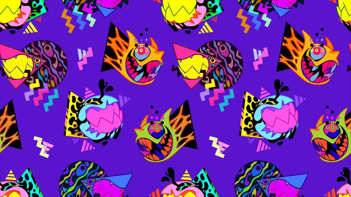 ArtStation - Personal Work: Funky Gorey Sticker Sheet Design