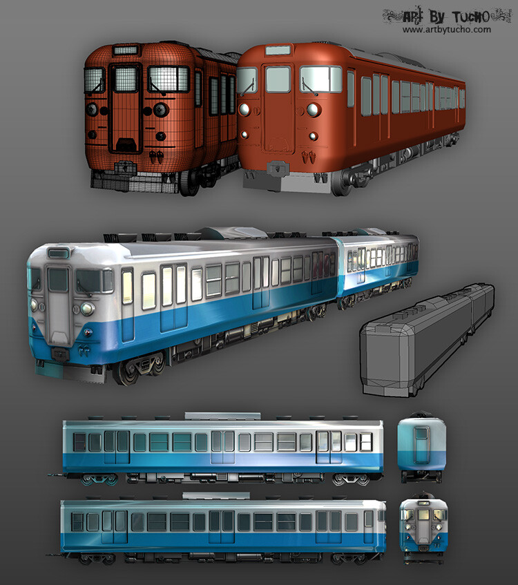 ArtStation - Ultra low poly models for Railroad Island