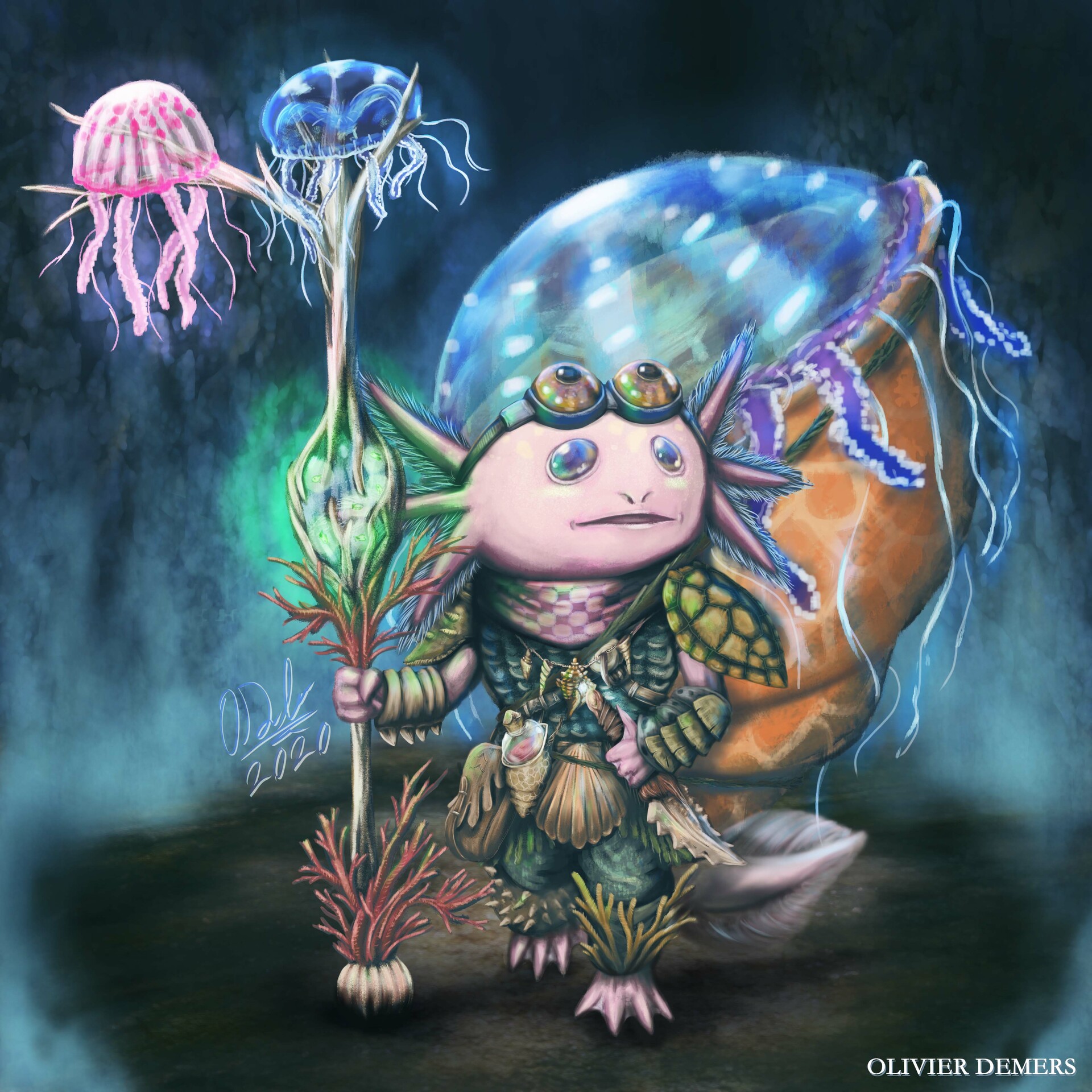 ArtStation - CDChallenge_December_Axolotl Adventurer