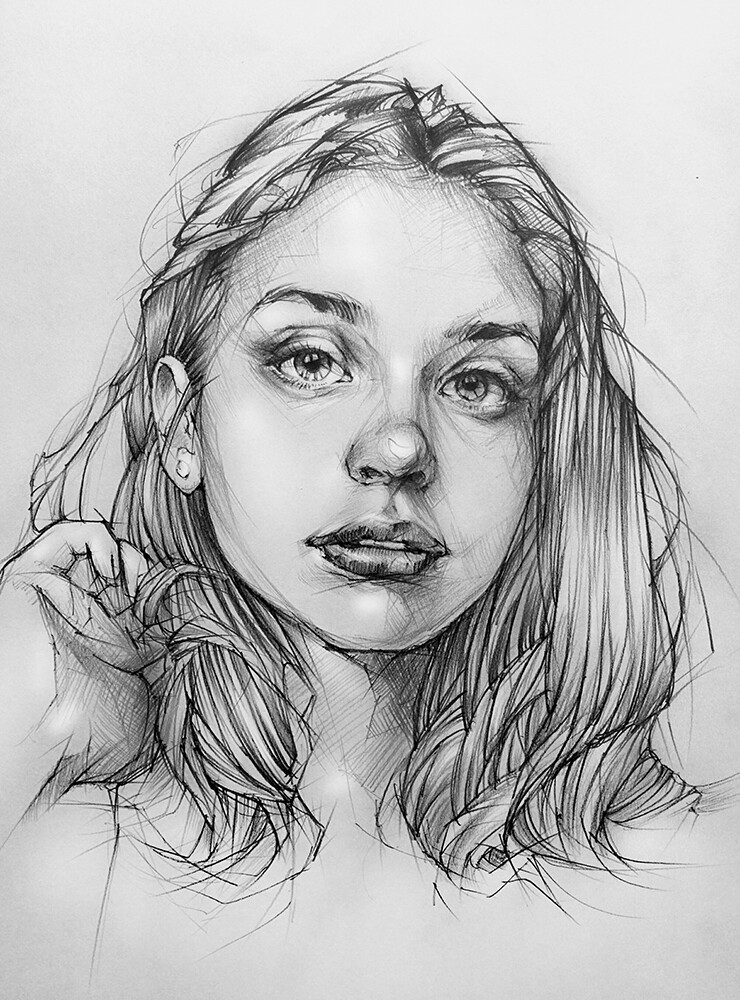 ArtStation - pencil drawing portrait Toh-Yasu藤保 #023