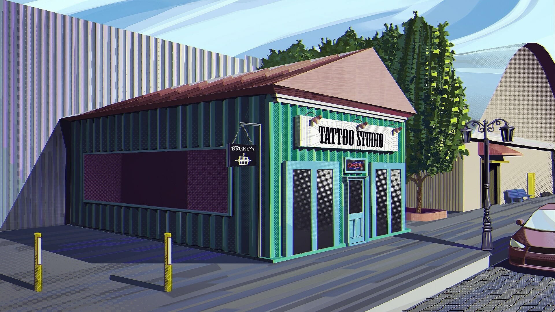 ArtStation - Tattoo Parlor Design (facade)