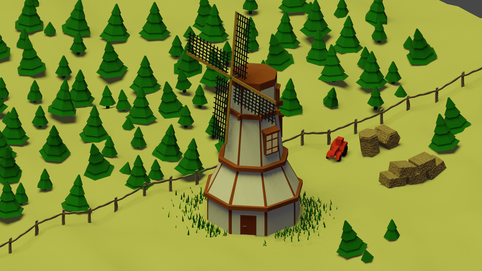 ArtStation - Low Poly Windmill