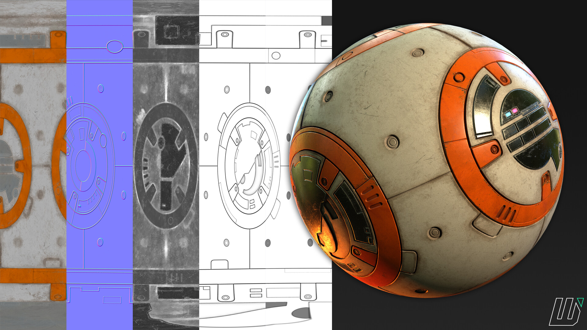 Wojciech Chalinski - Substance Designer: STAR WARS BB8 Substance