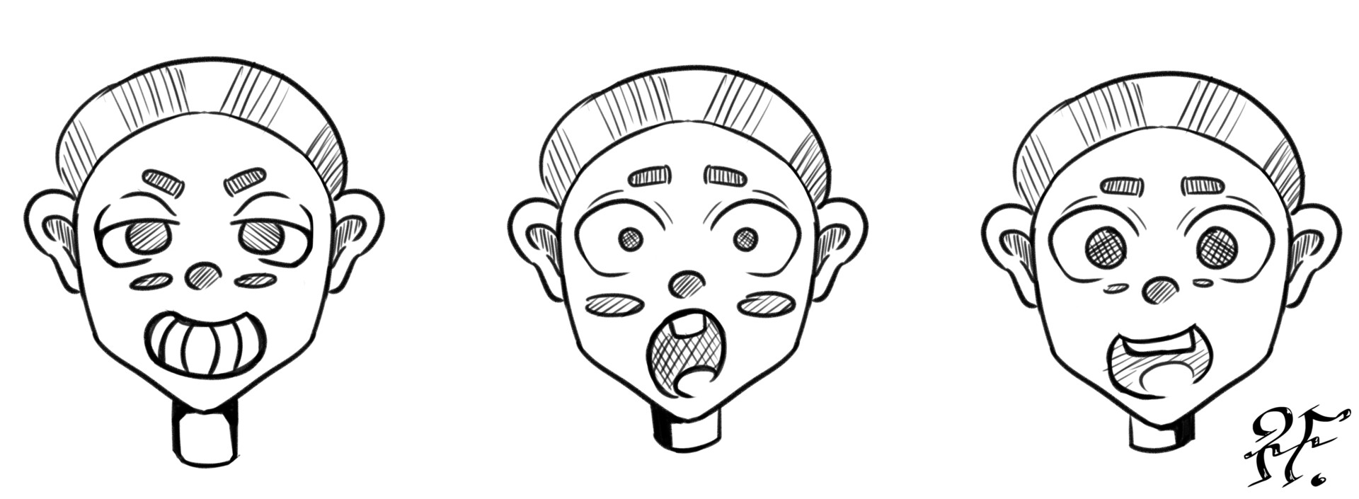 ArtStation - Cartoon faces sketch