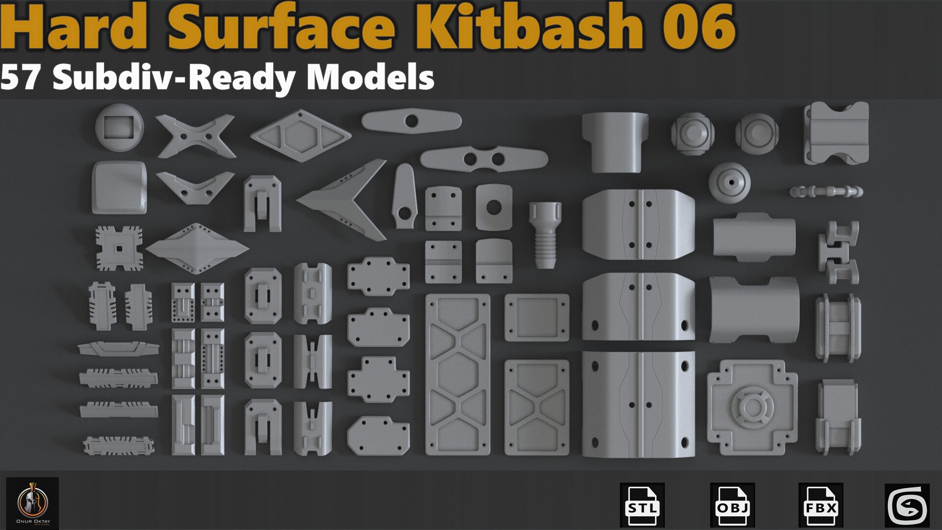 ArtStation - Hard Surface Sci-Fi Industrial KitBash Library 06 - Subdiv Ready