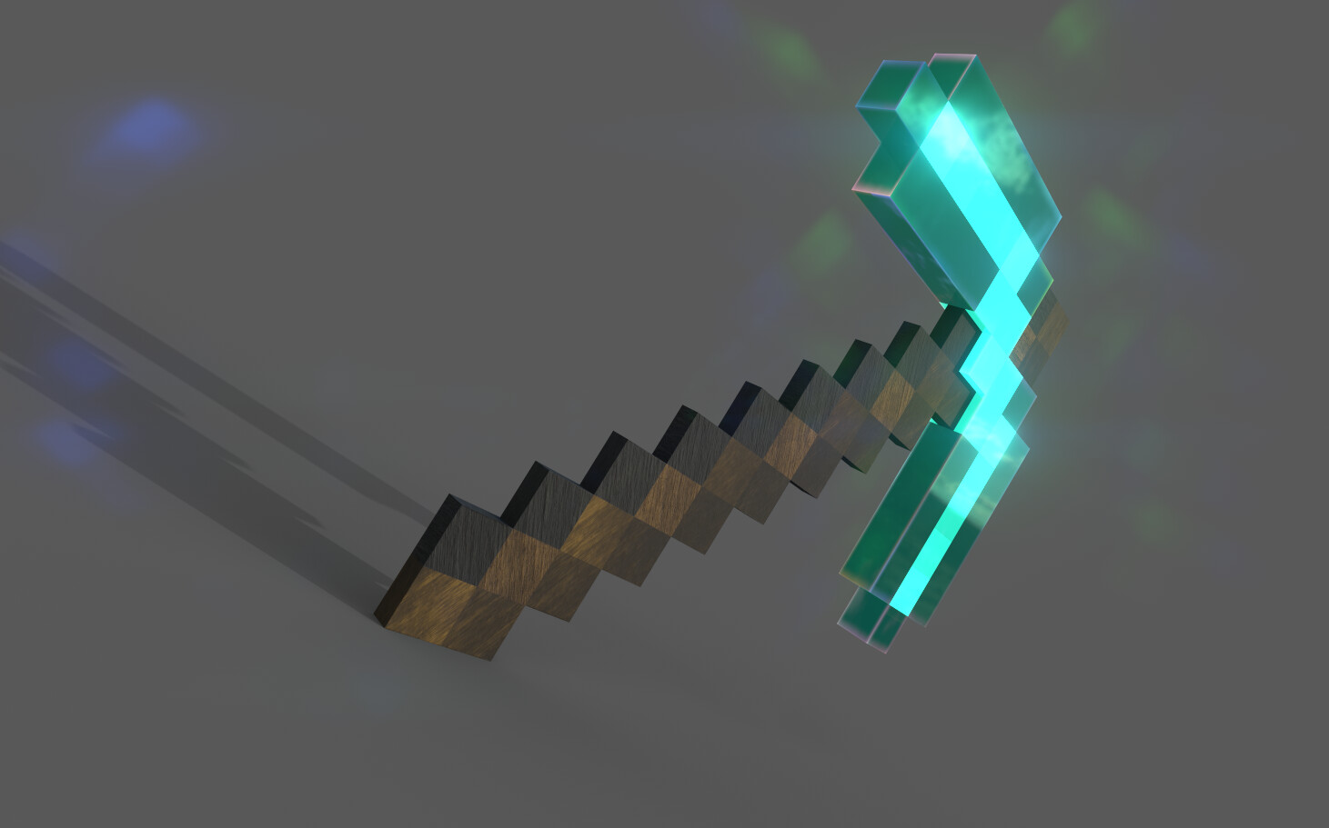 Diamond Pickaxe Minecraft 3d