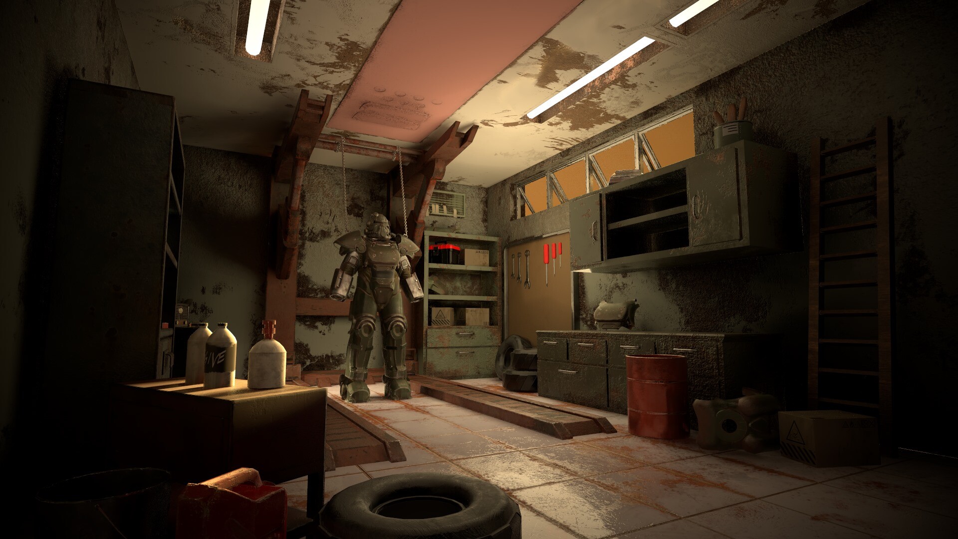 Ryan Azusa - Fallout themed Power Armour Garage - Student Group Project