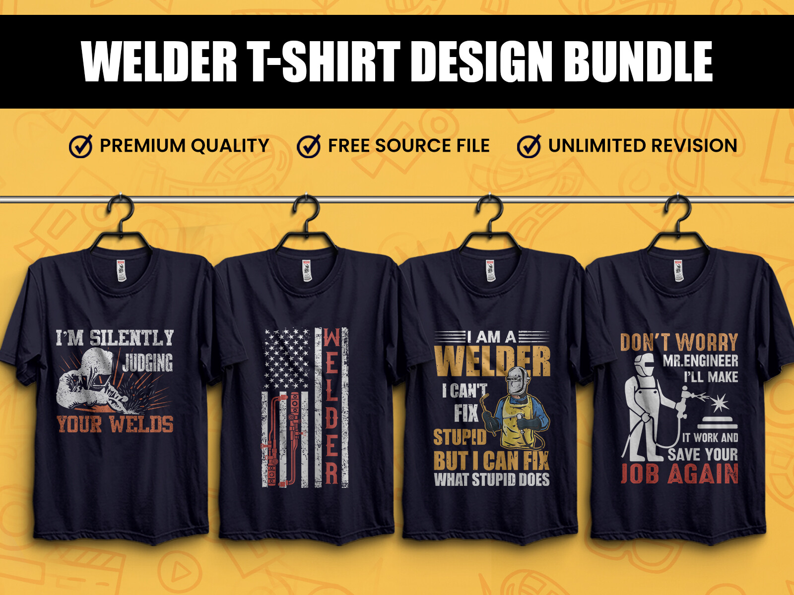 ArtStation - Welder T shirt Design Bundle