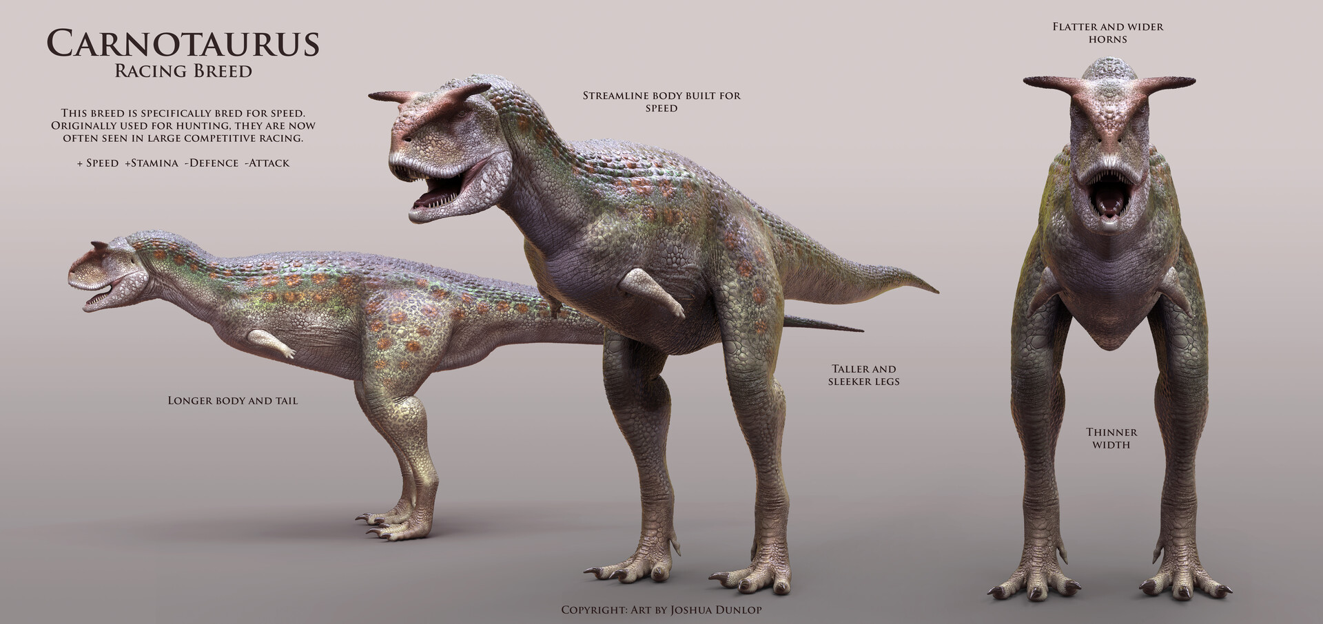 ArtStation - Carnotaurus: Racing Breed