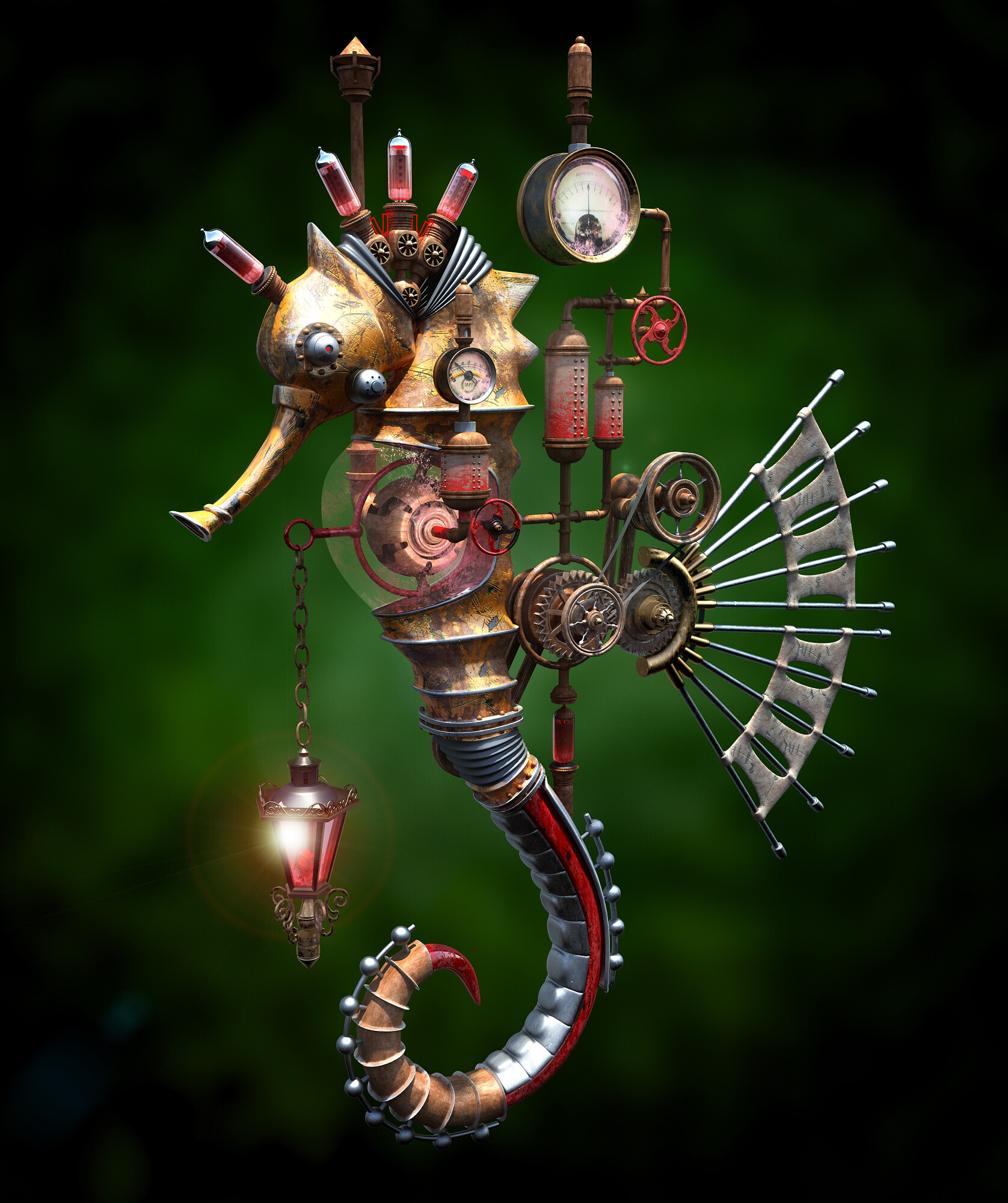 ArtStation - Steampunk sea horse