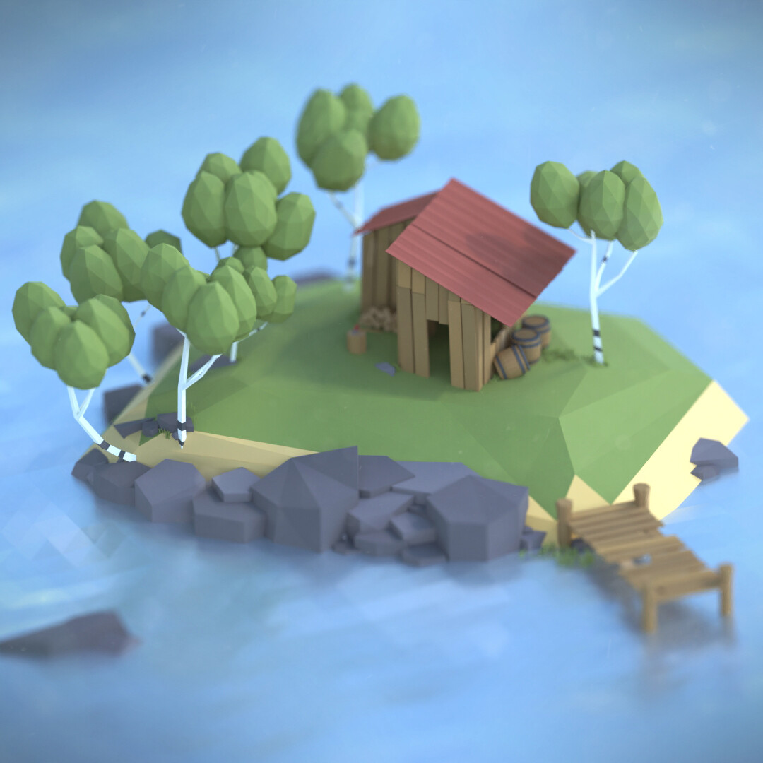 ArtStation - Isolated Island - Low Poly
