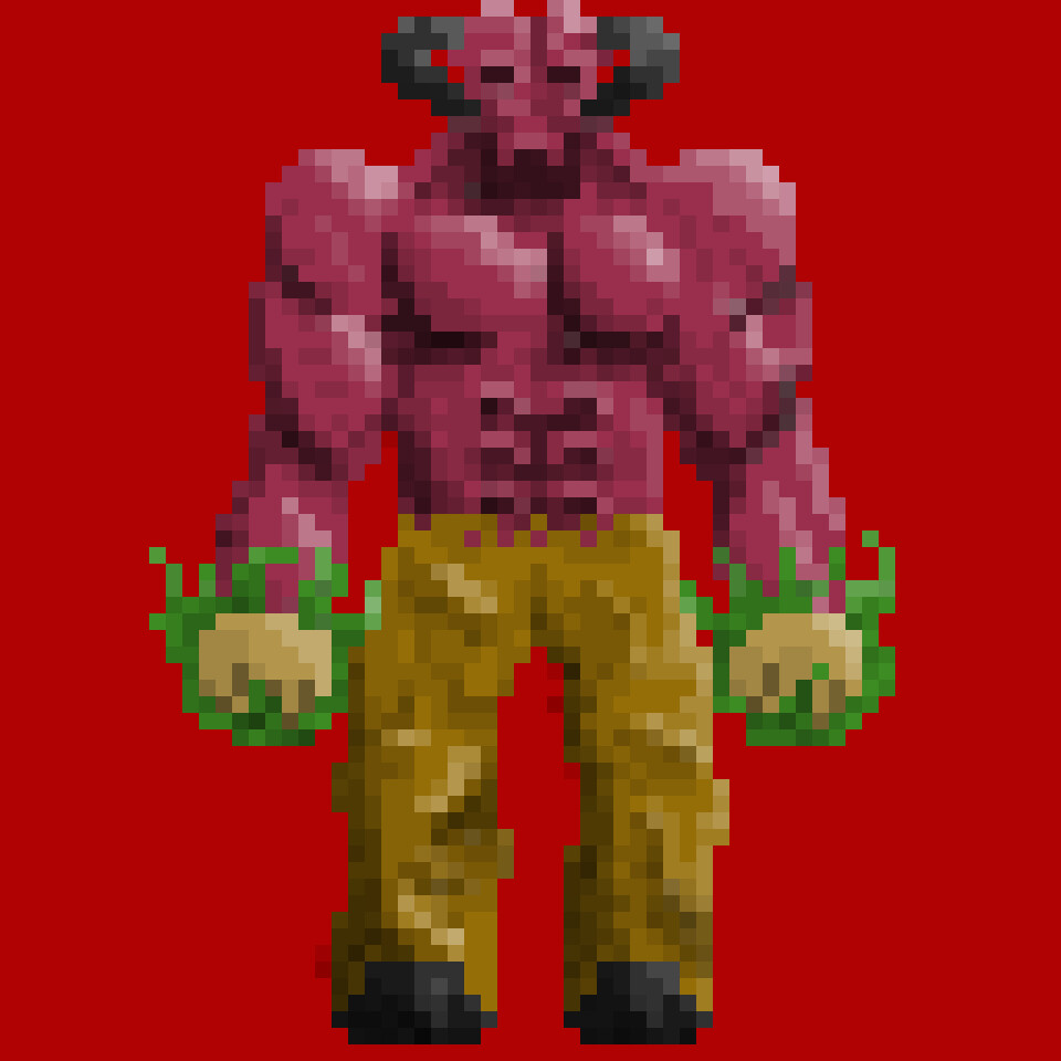 ArtStation - Pixel art Hell Baron from Doom