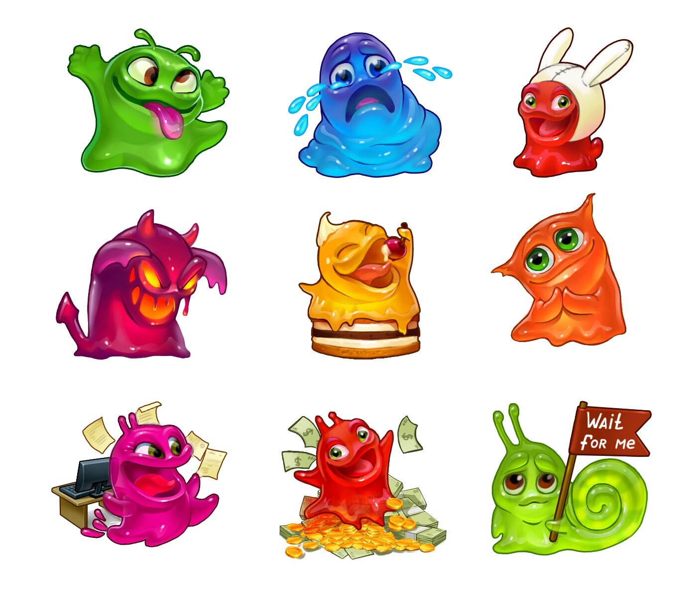 ArtStation - stickers. jelly