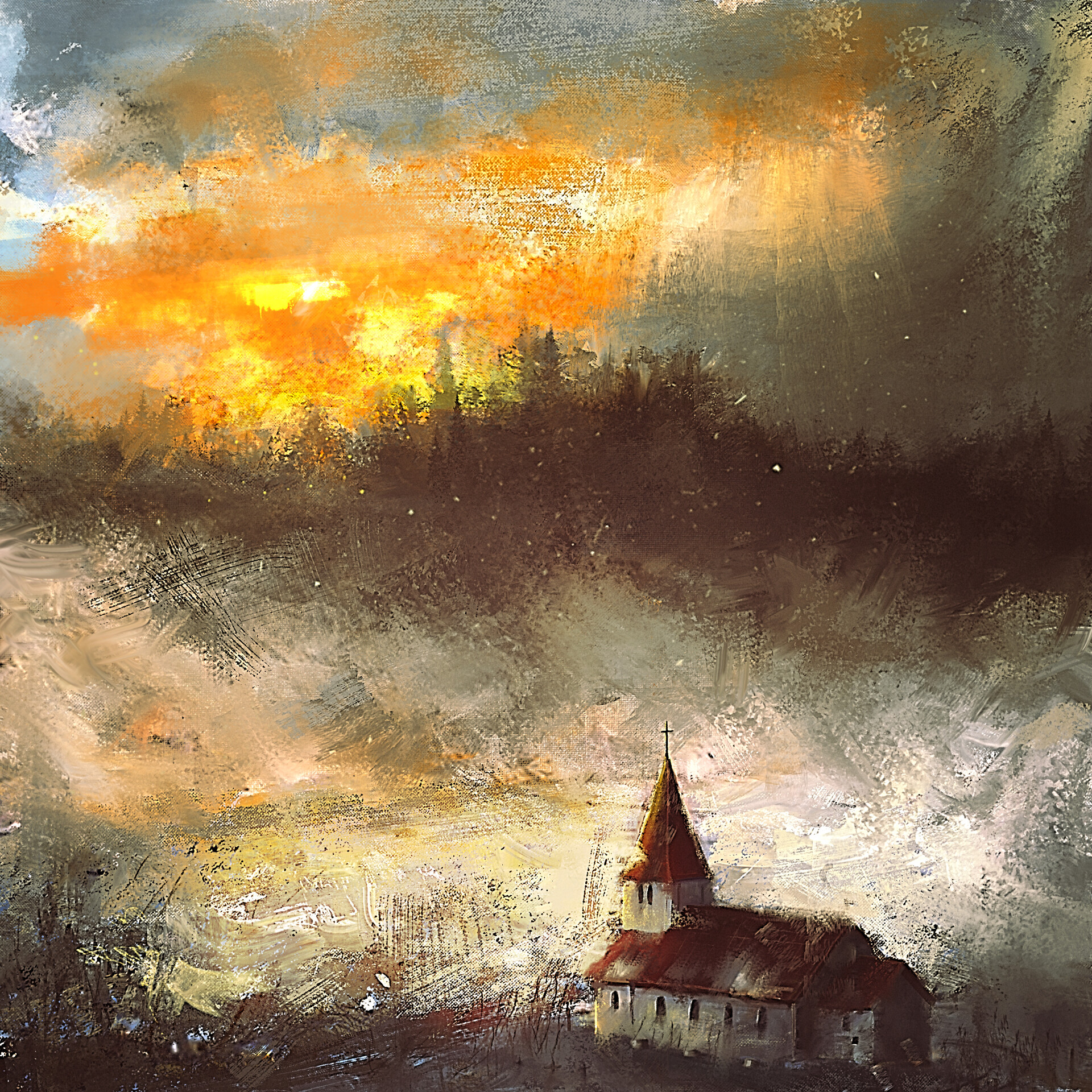 ArtStation - Church during a blizzard