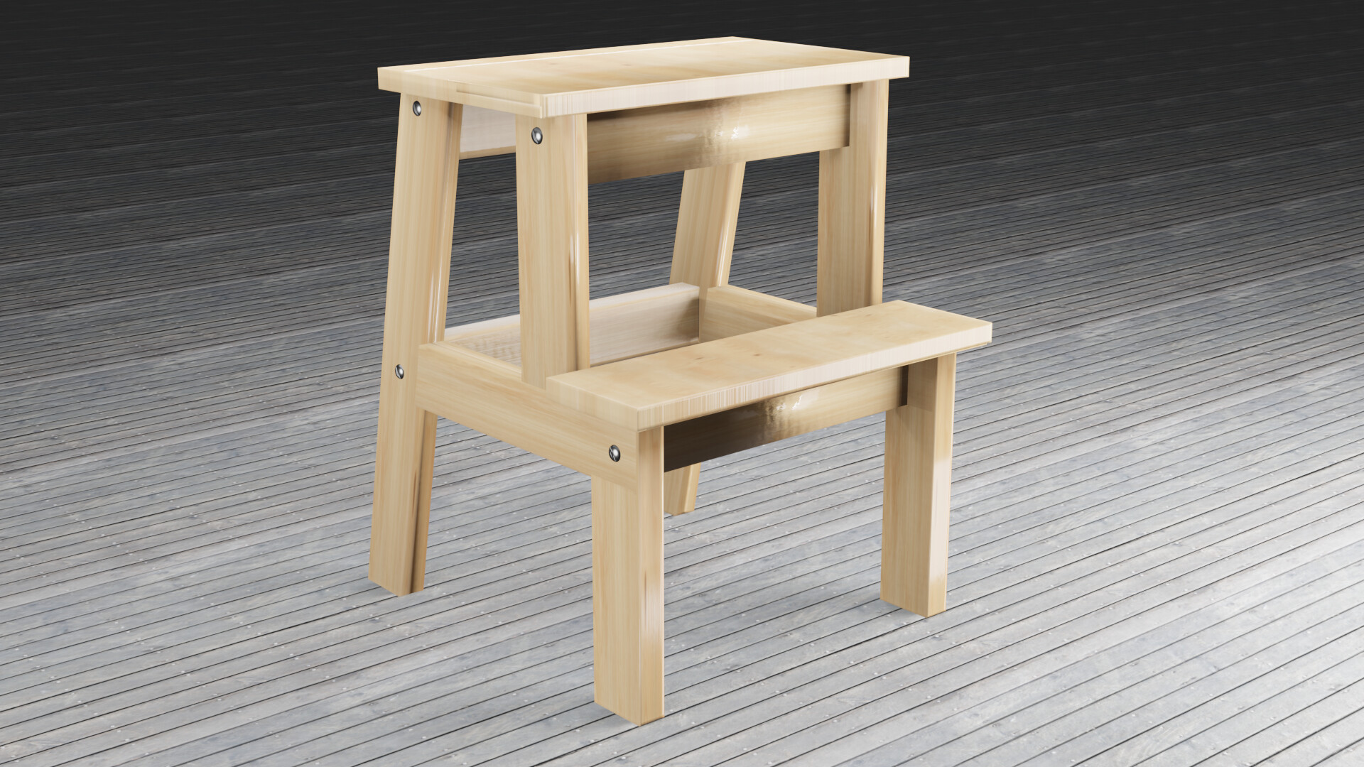 ArtStation - Wooden stepstool