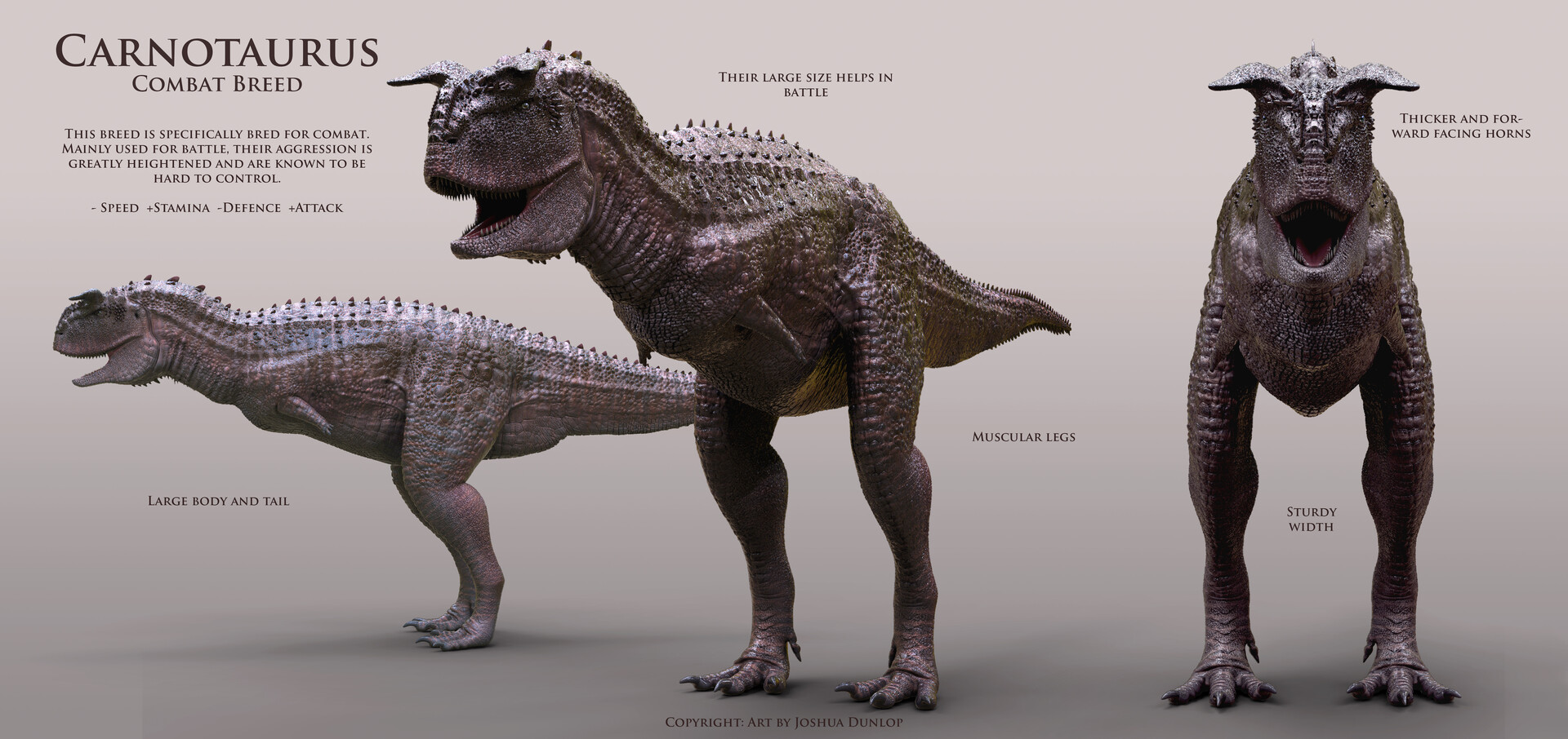 ArtStation - Combat Carnotaurus