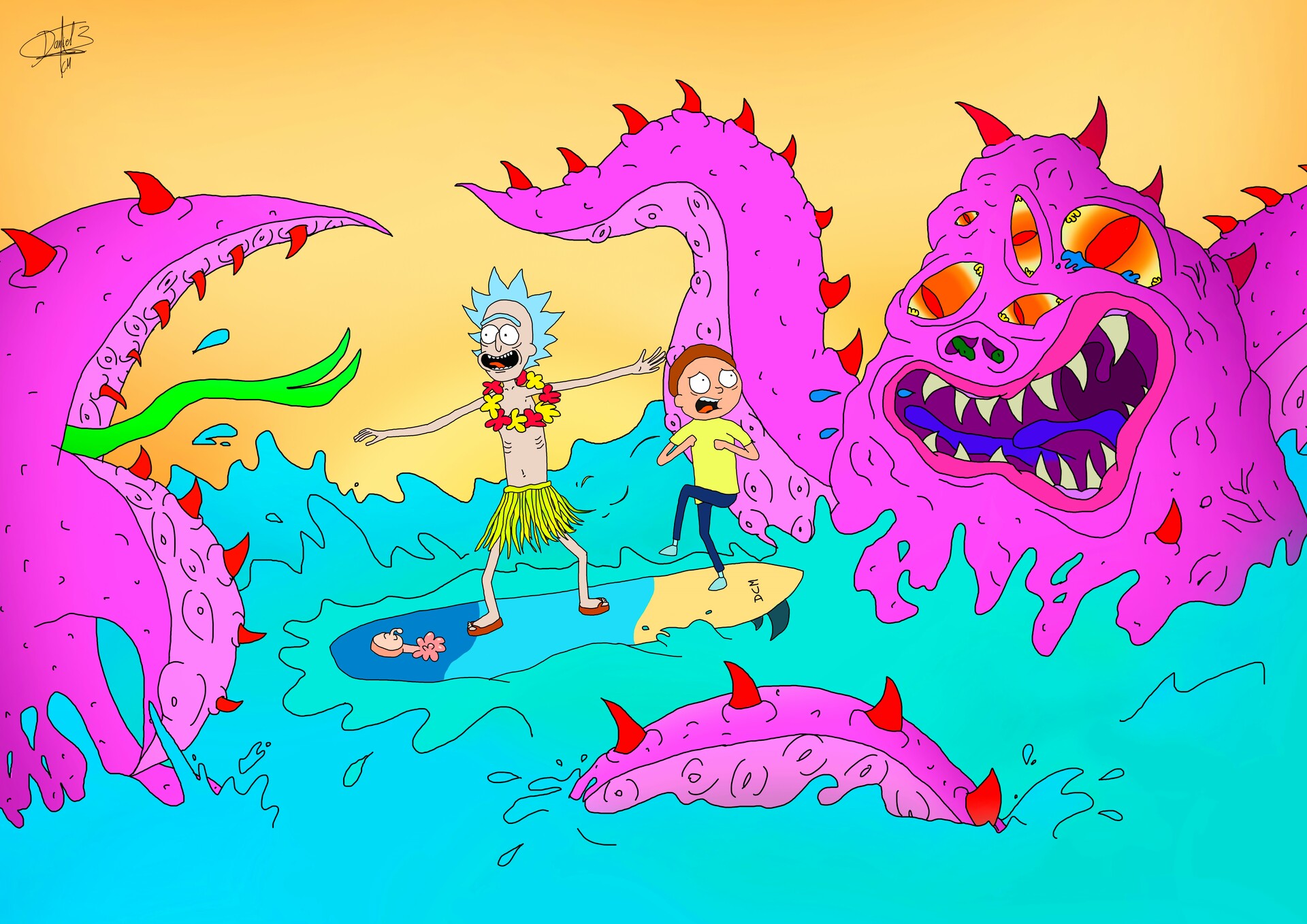Daniel Carbón Marroquín - RIck & Morty Surfers
