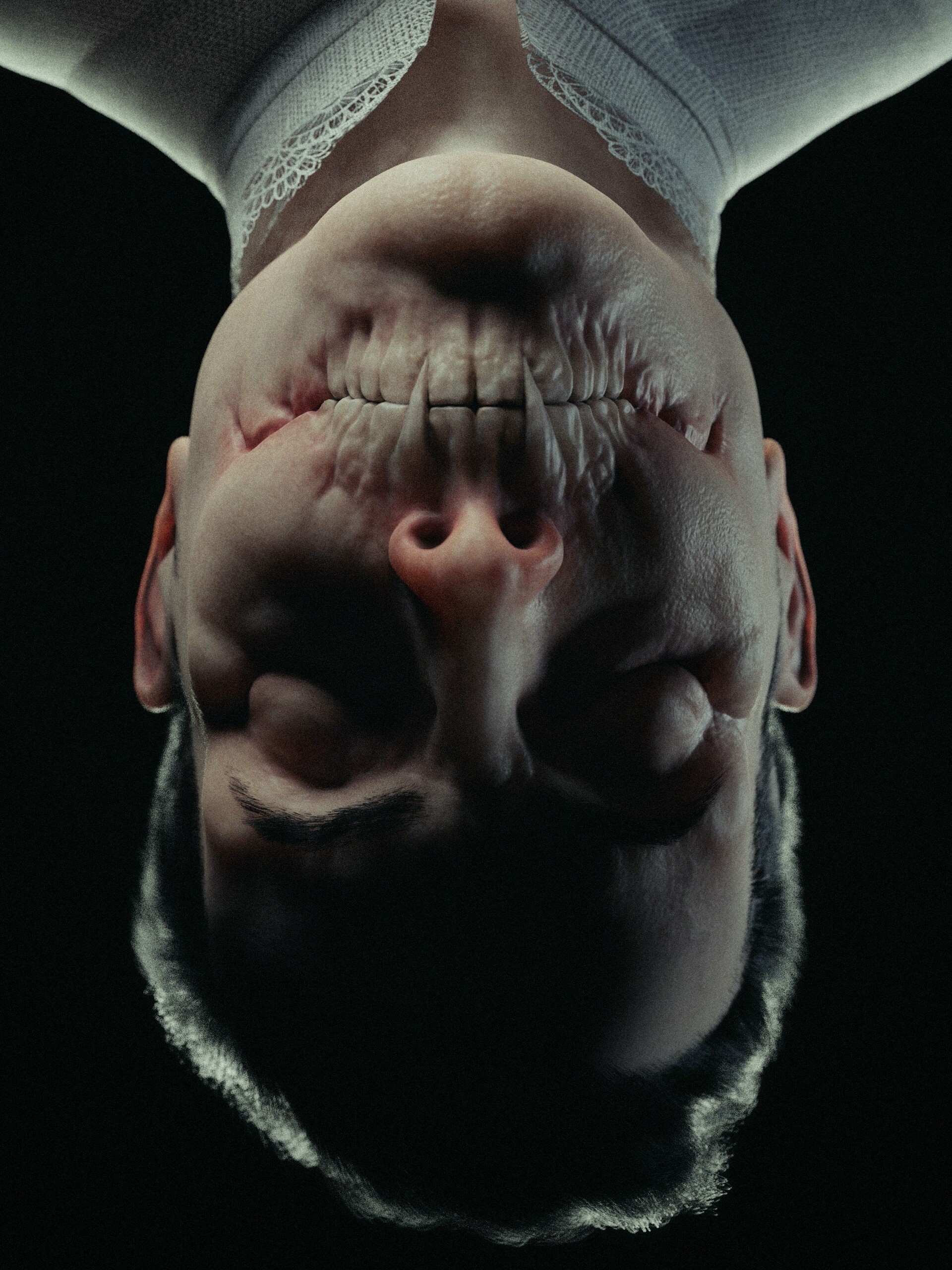 vampire sleeping upside down