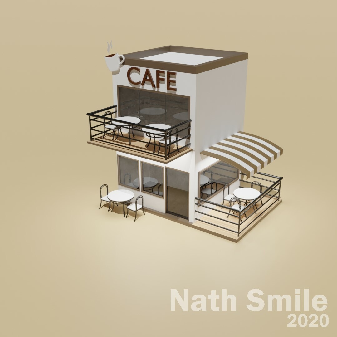 ArtStation - Mini cafe 3d