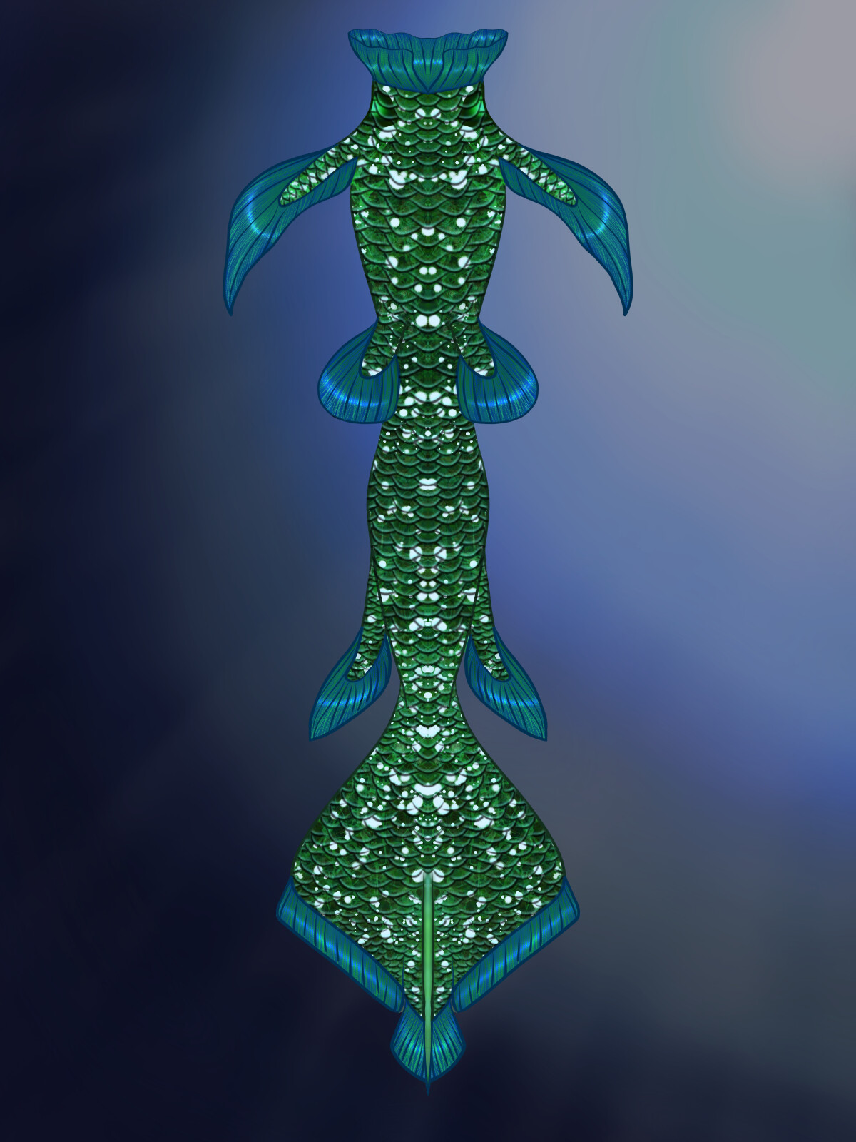 ArtStation - Coelacanth Mermaid Tail Design