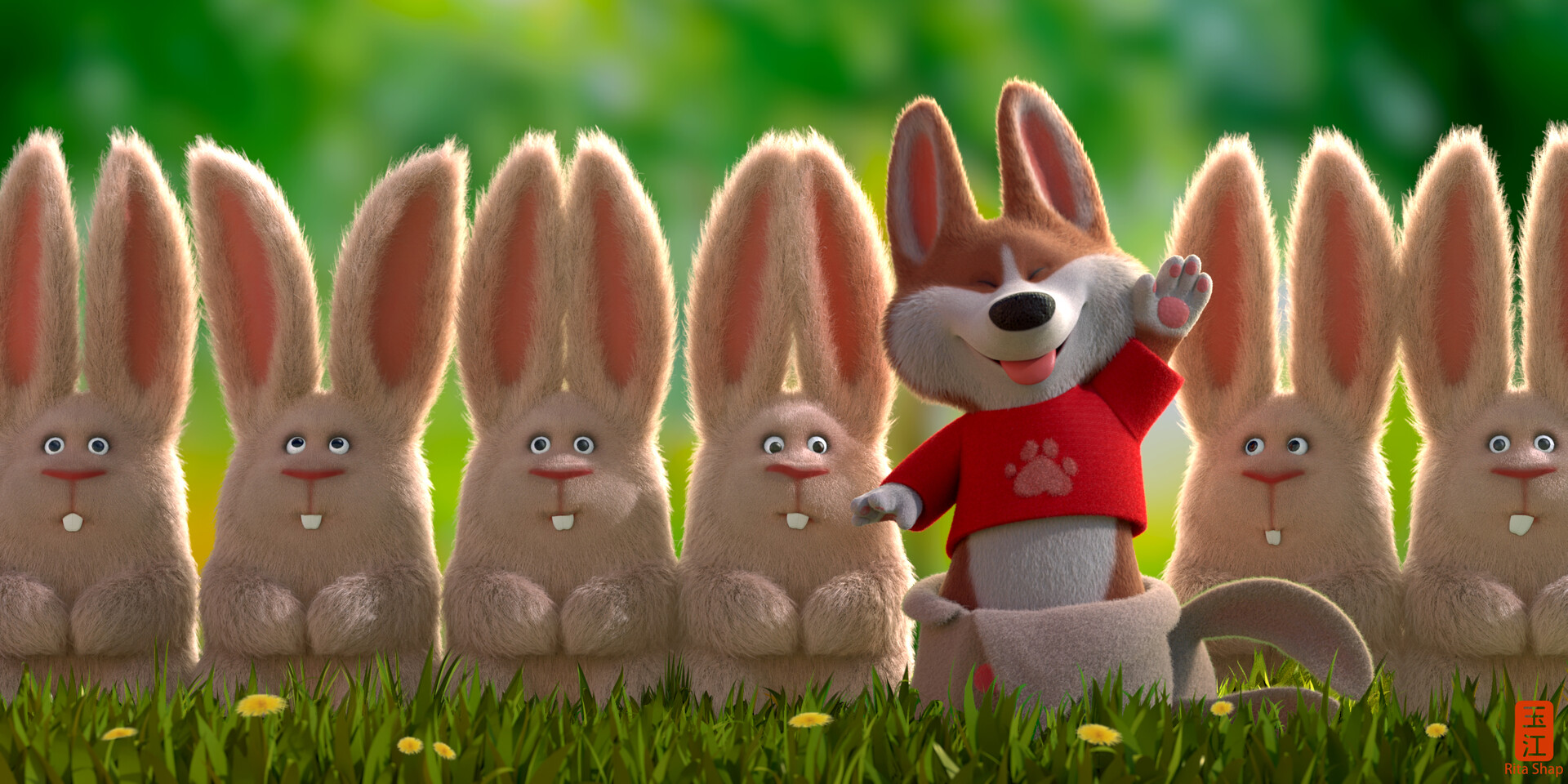 ArtStation - Dog with Rabbits