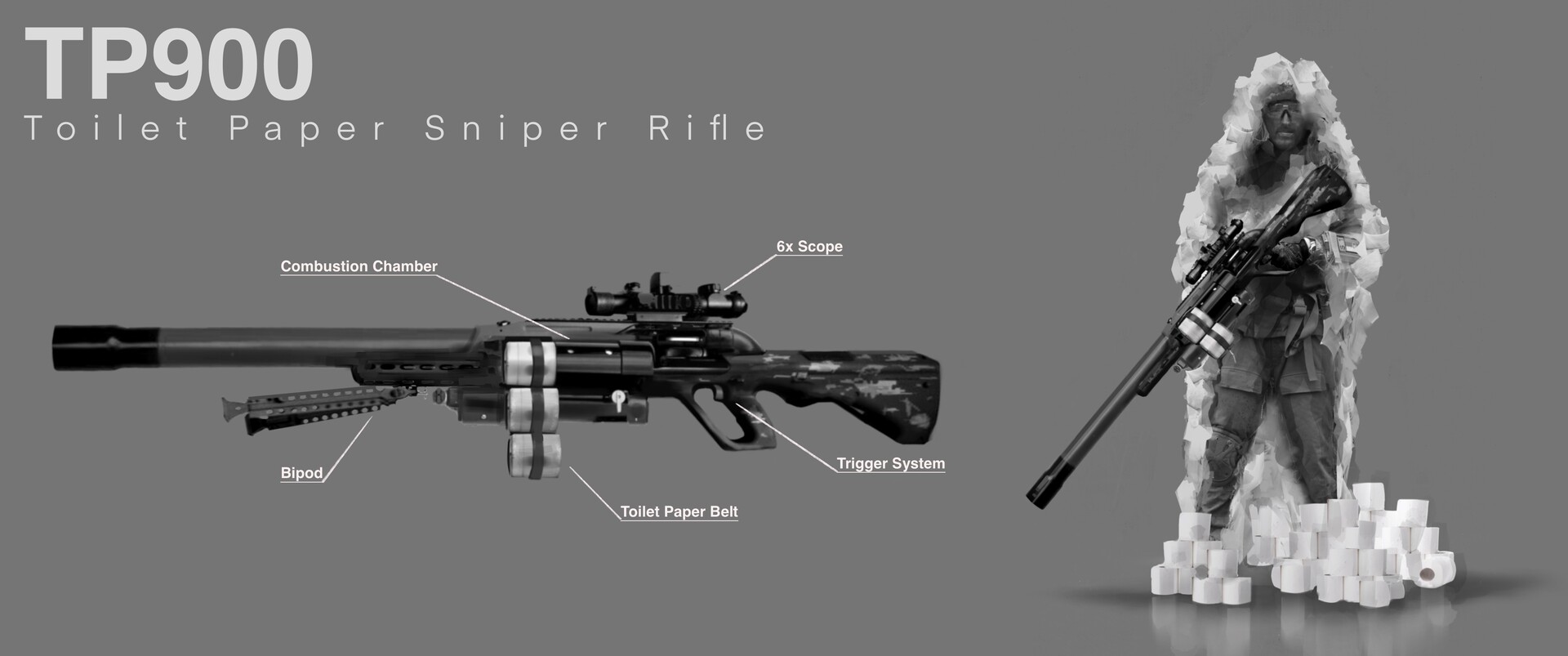 TP900: The Toilet Paper Sniper Rifle by Eduardo Rebelo : r ...