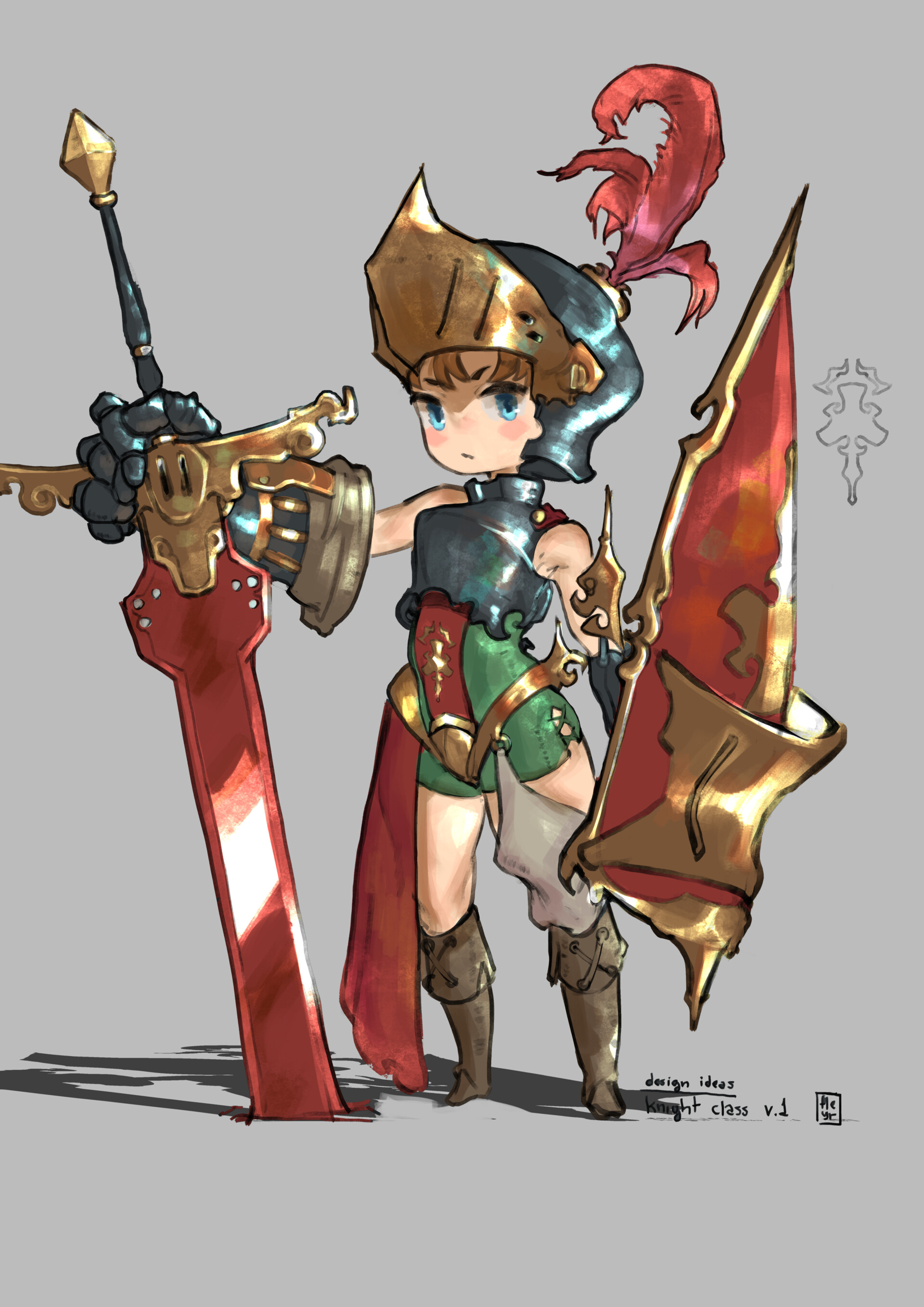 ArtStation - Knight doodle + process