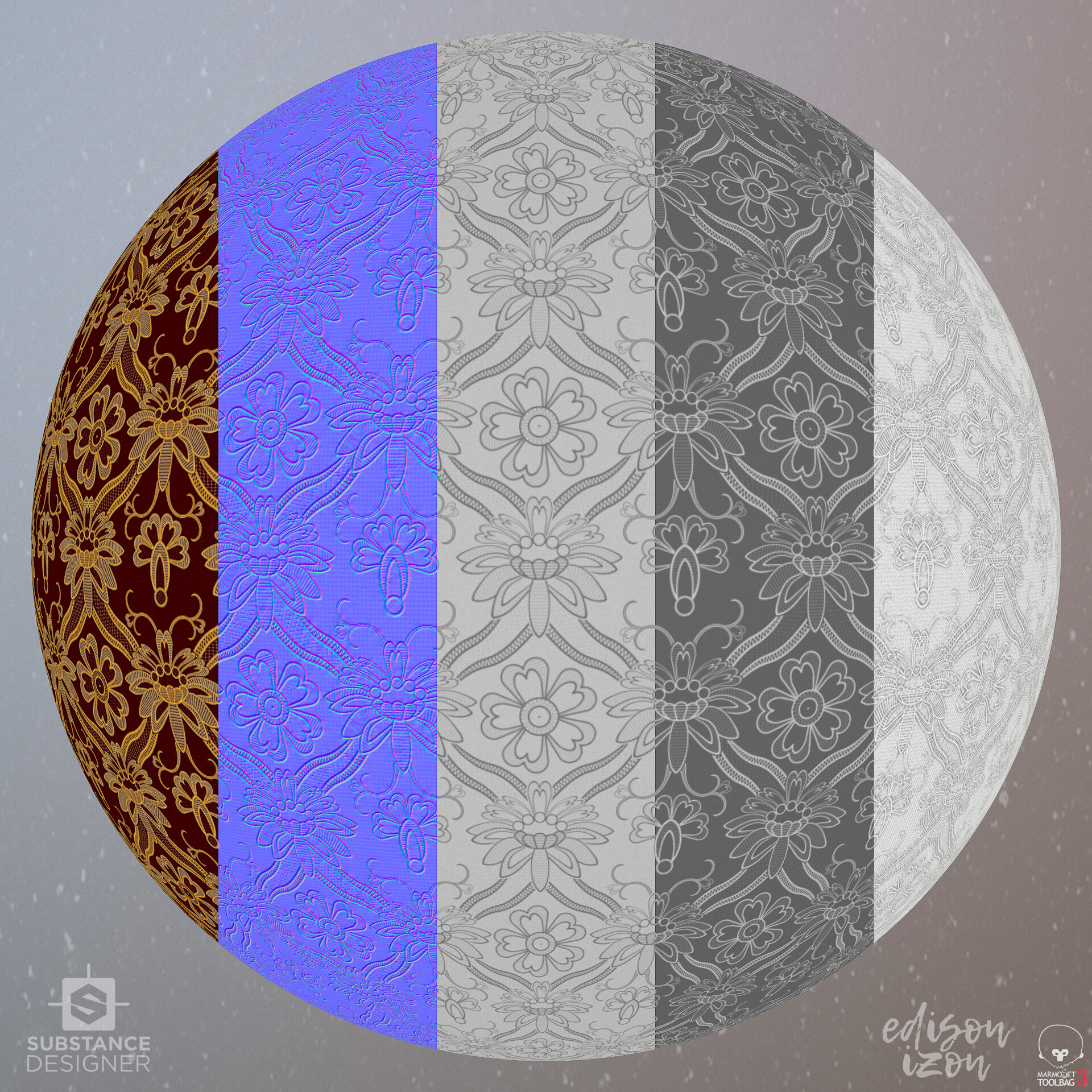 Edison - Fabric with Pattern Material Study