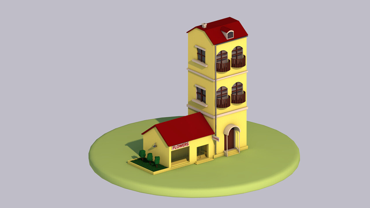 ArtStation - cartoon house in Cinema 4D