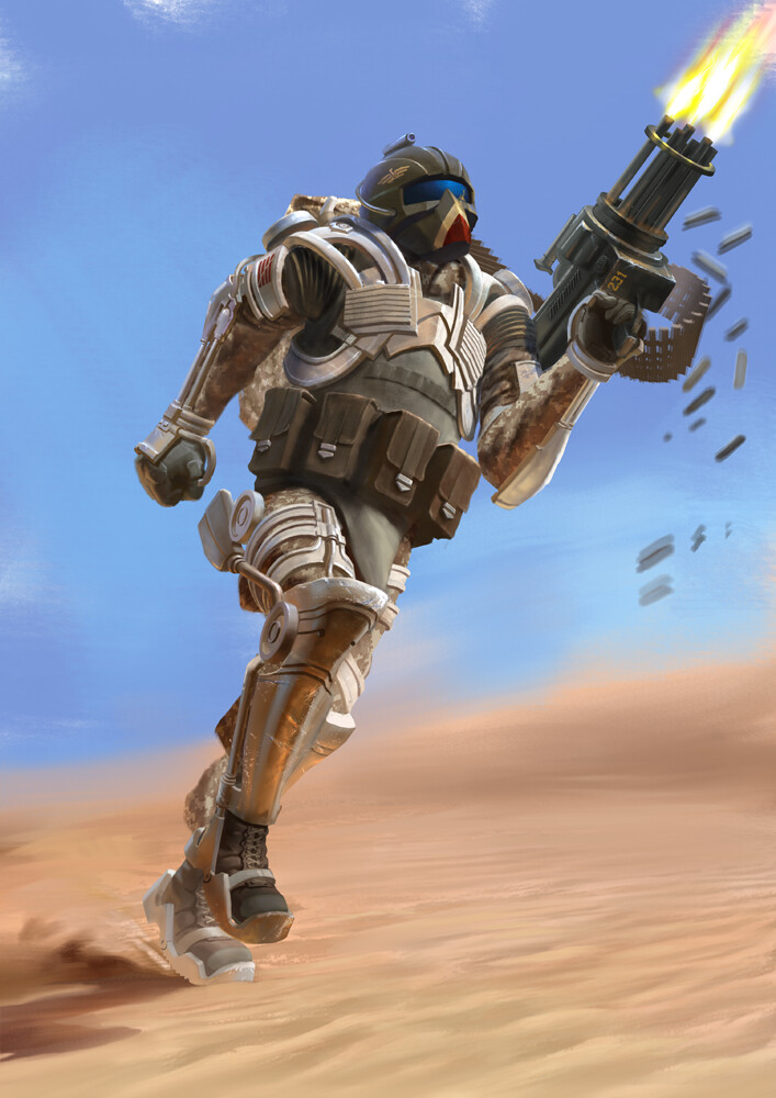 ArtStation - machine gunner