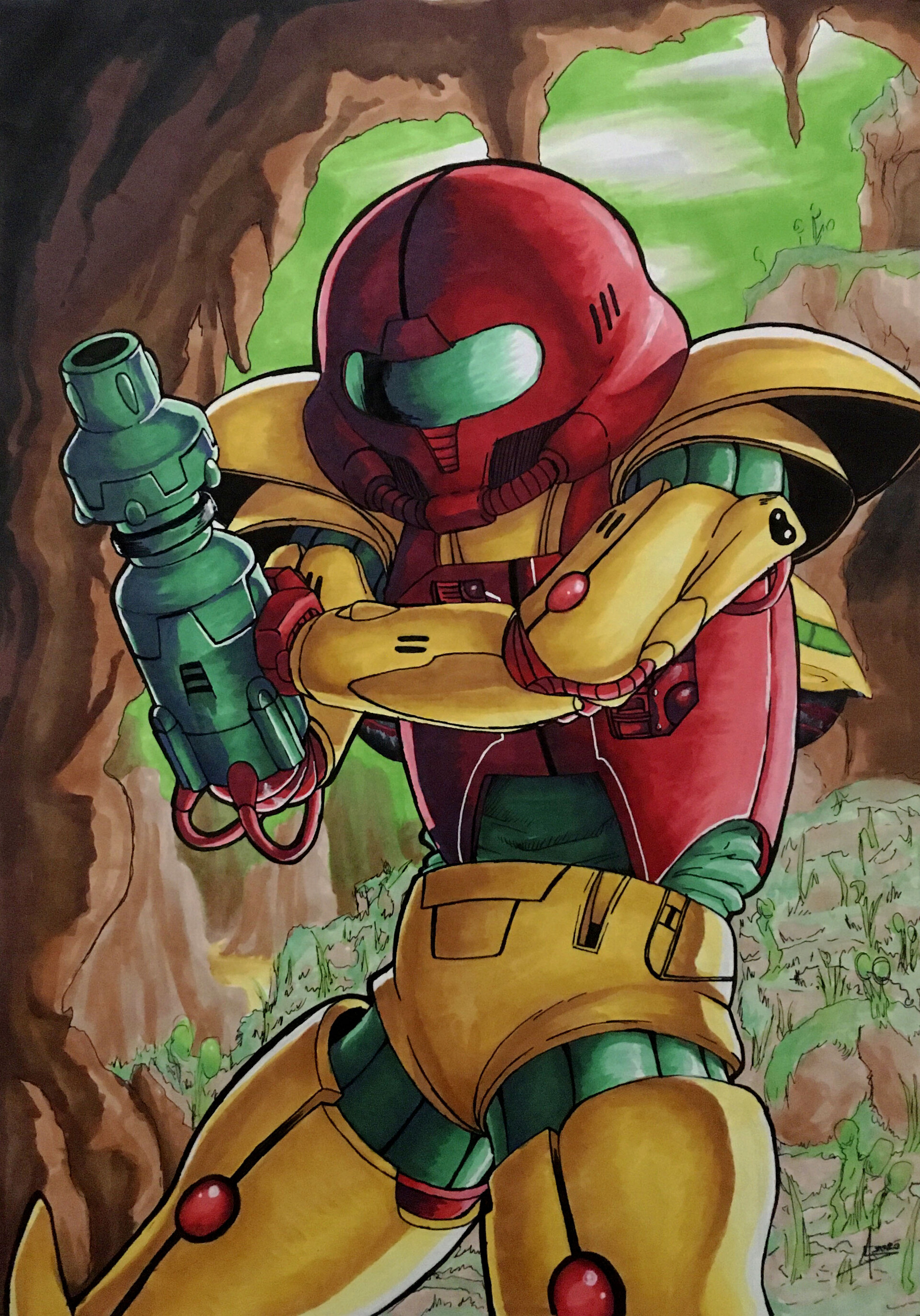 ArtStation - Samus Aran's OG armor concept