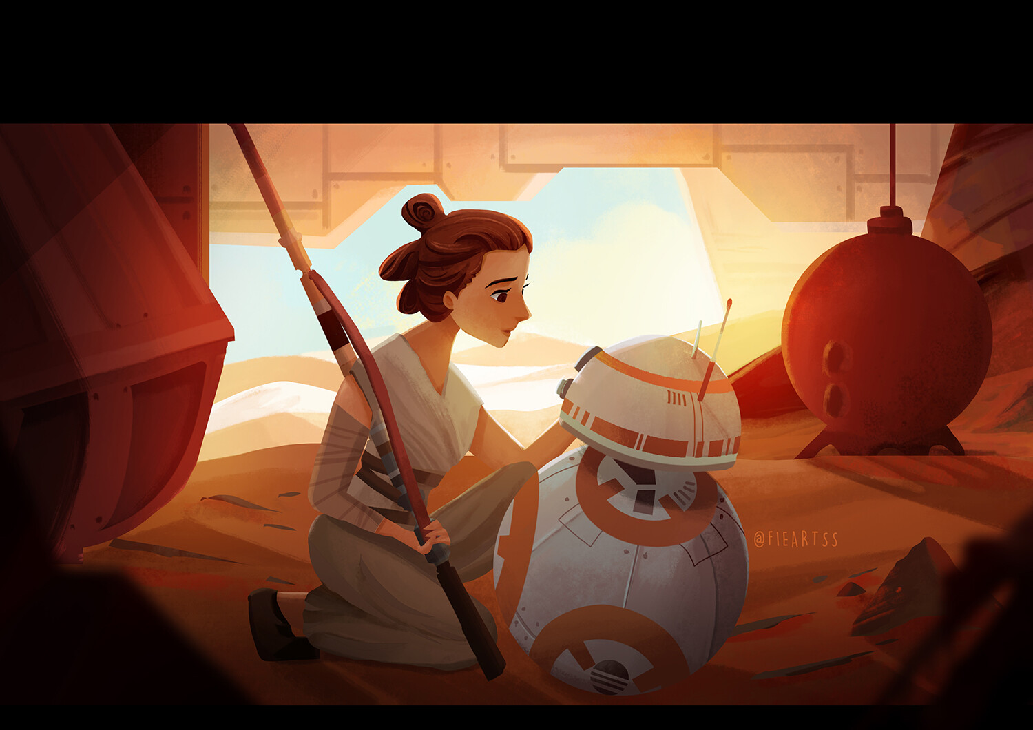 ArtStation - Rey and BB8 FanArt