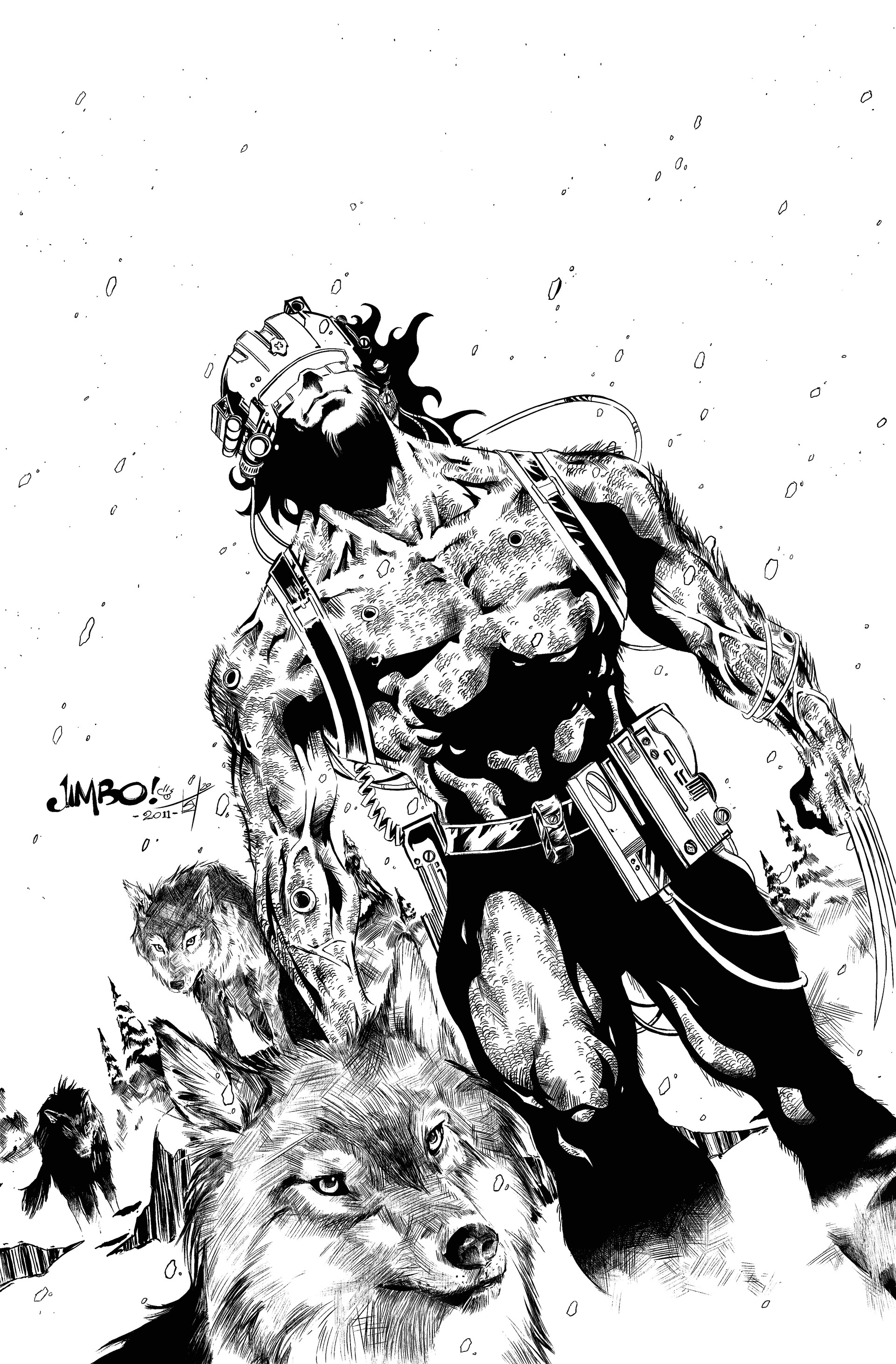 ArtStation - Wolverine Cover Digital Ink Practice (Jimbo's Lines)