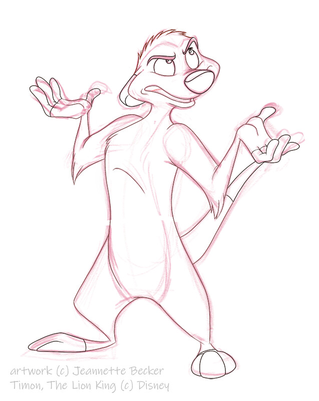 timon easy drawing